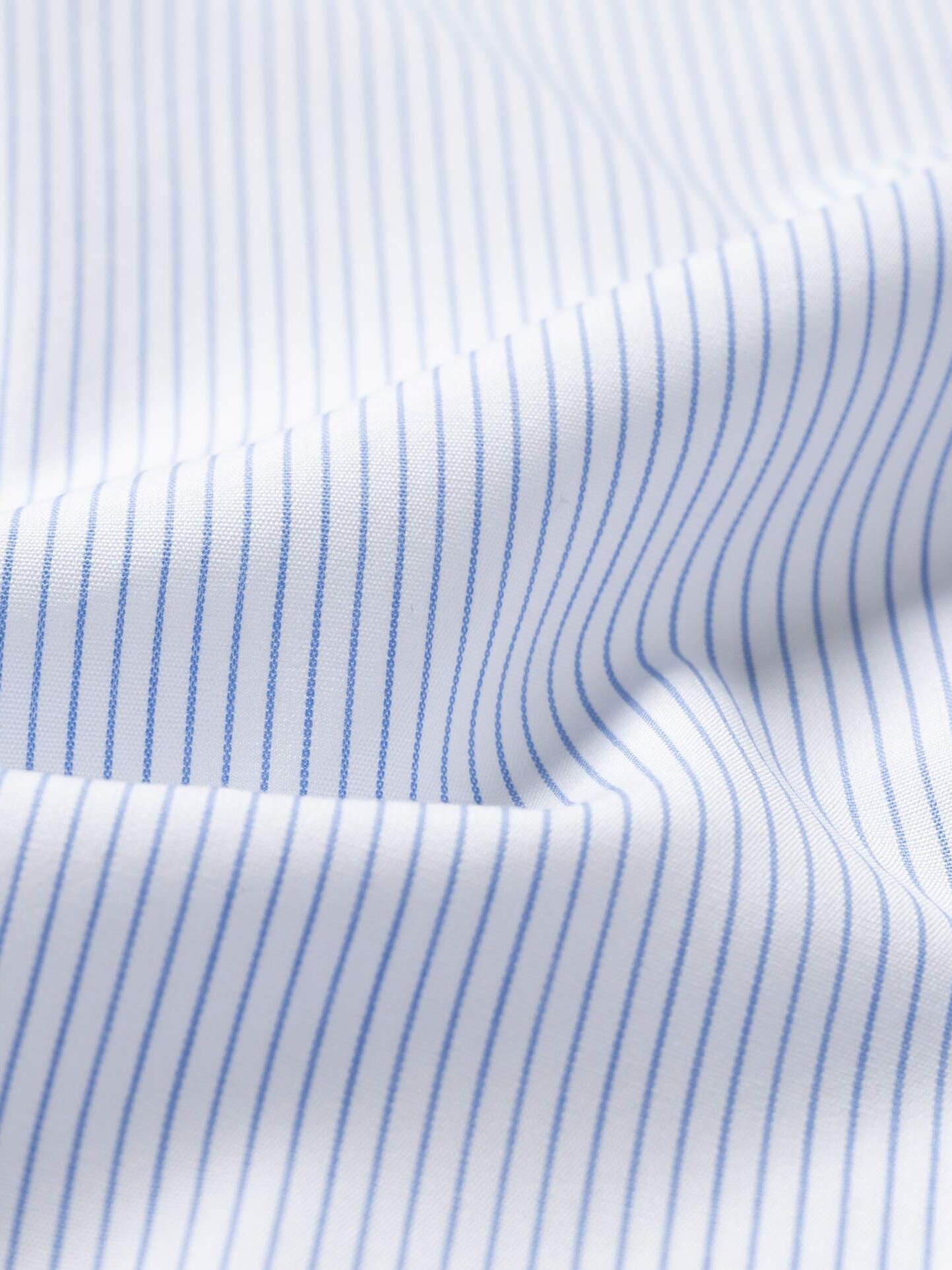 Genoa Blue Wide Pin Stripe Shirts by Proper Cloth