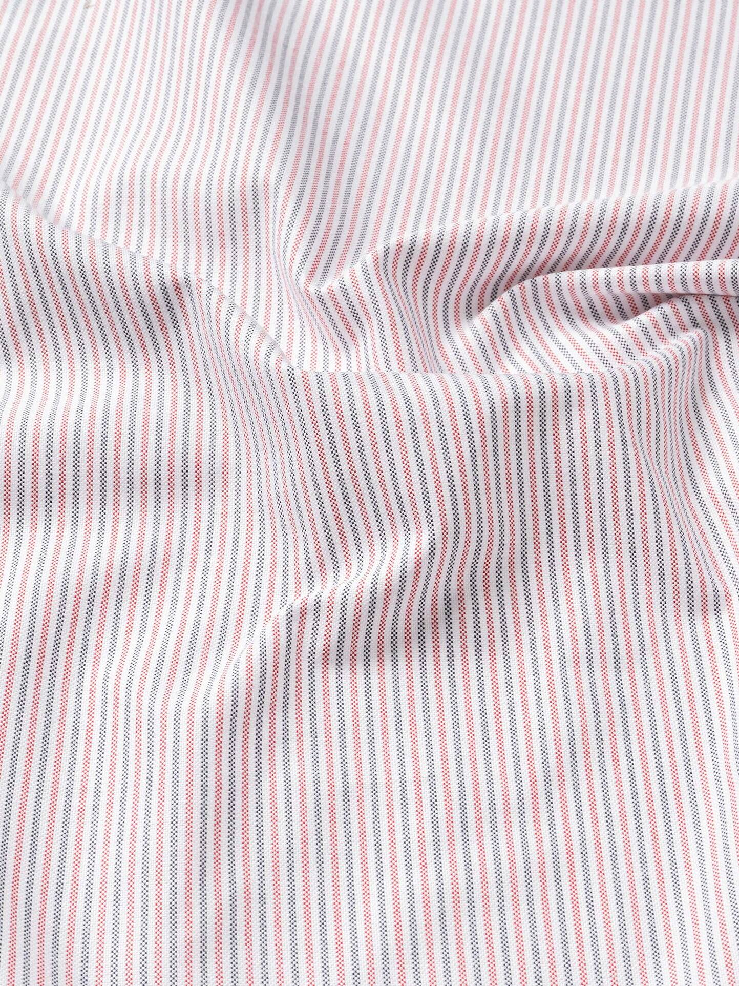 Clark Navy and Red Multi Stripe Oxford Cloth Shirts by Proper Cloth