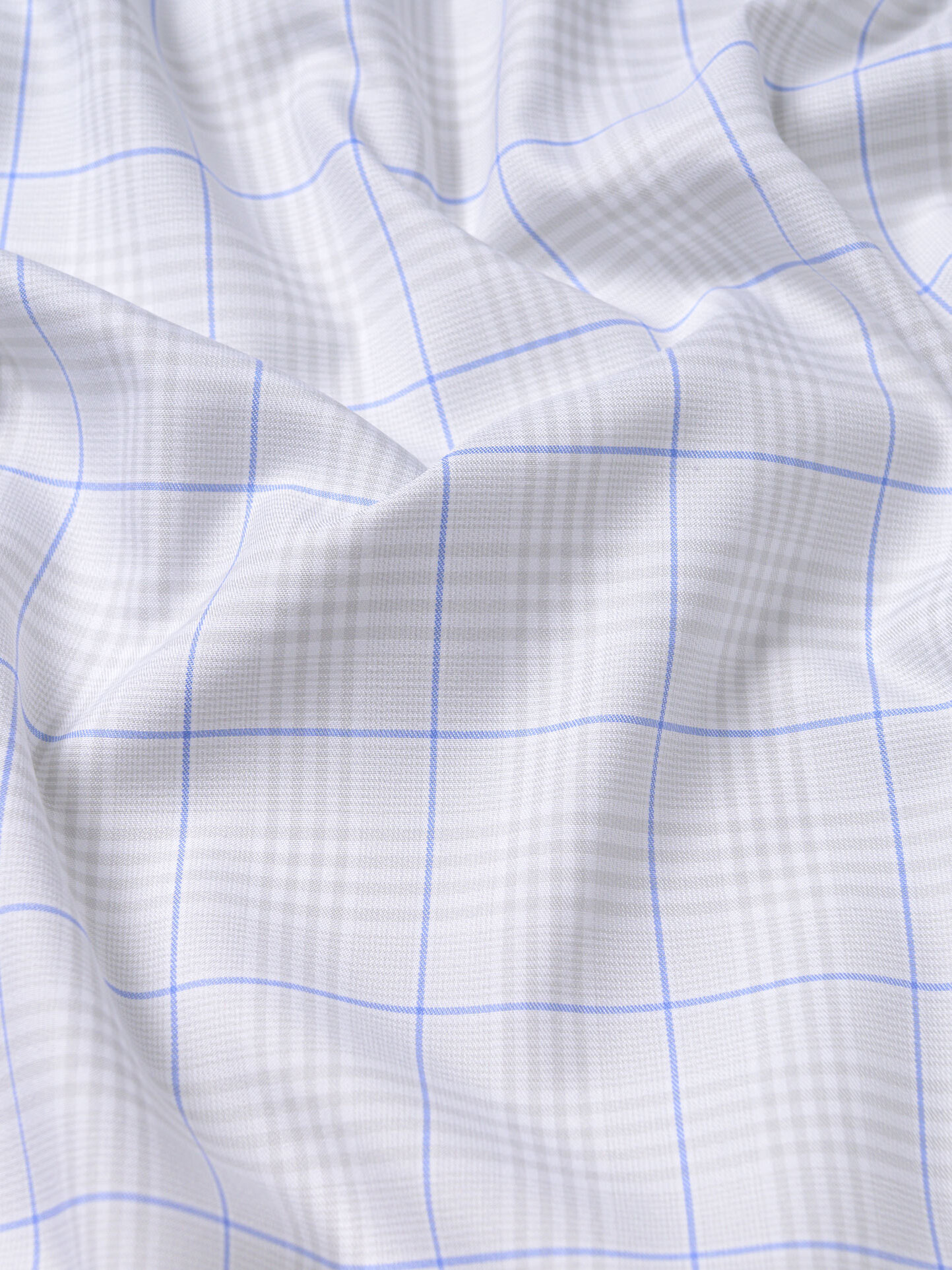 Thomas Mason Wrinkle-Resistant Light Grey and Blue Prince of Wales ...