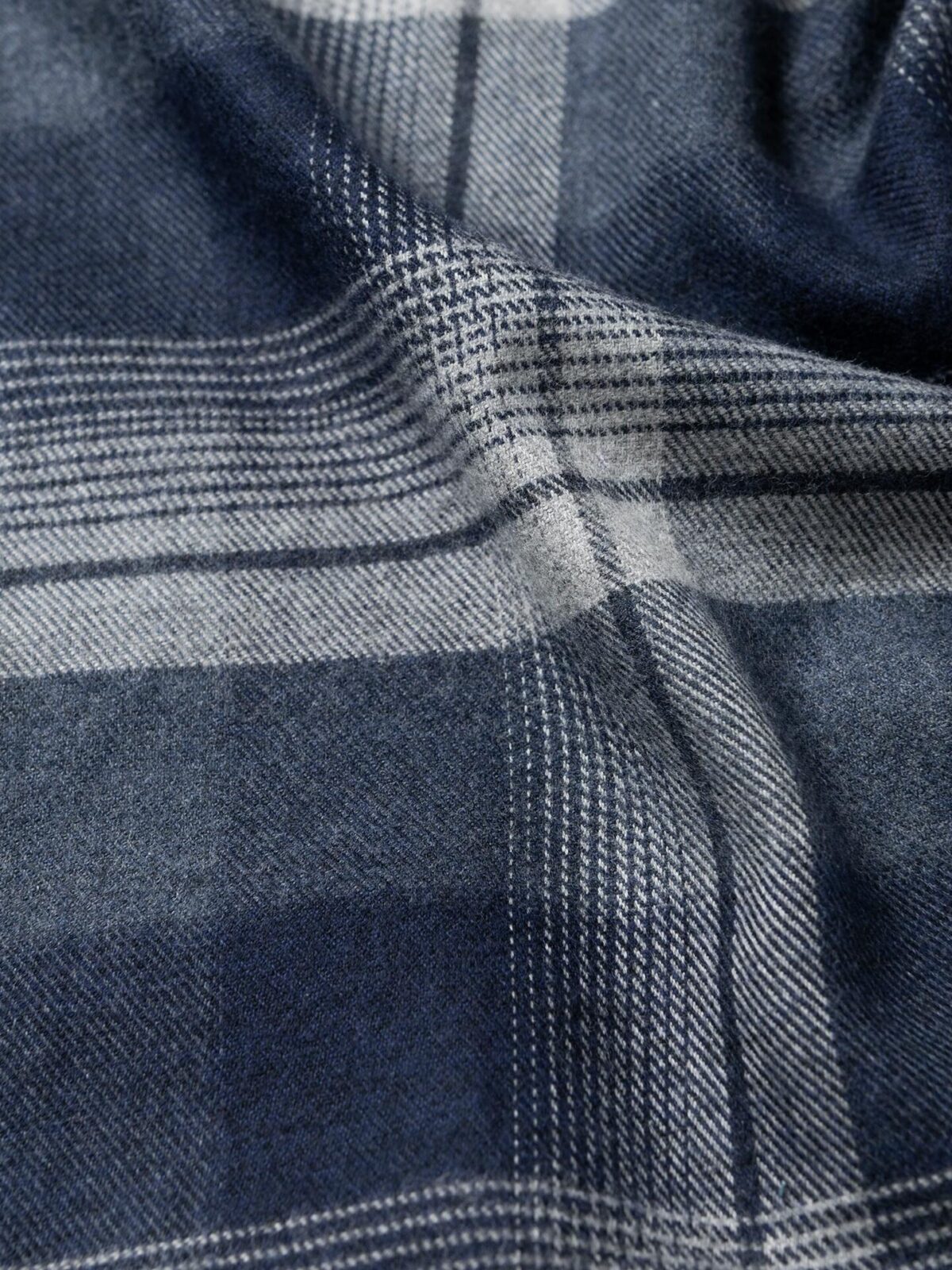 Canclini Navy and Light Grey Ombre Plaid Beacon Flannel Shirts by ...