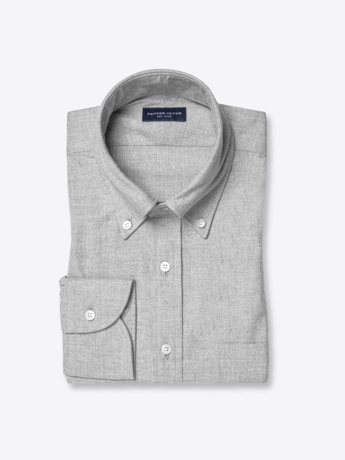 The Whistler Flannel Button Down in Light Grey Melange