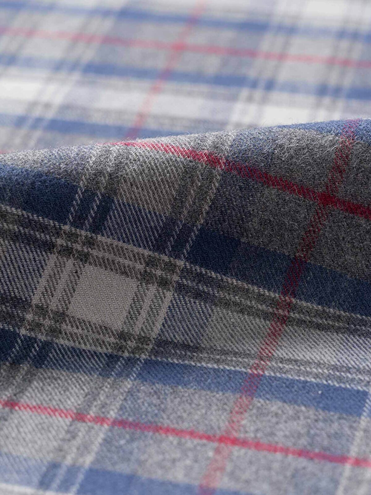 Kent Grey and Blue Plaid Lightweight Flannel Shirts by Proper Cloth