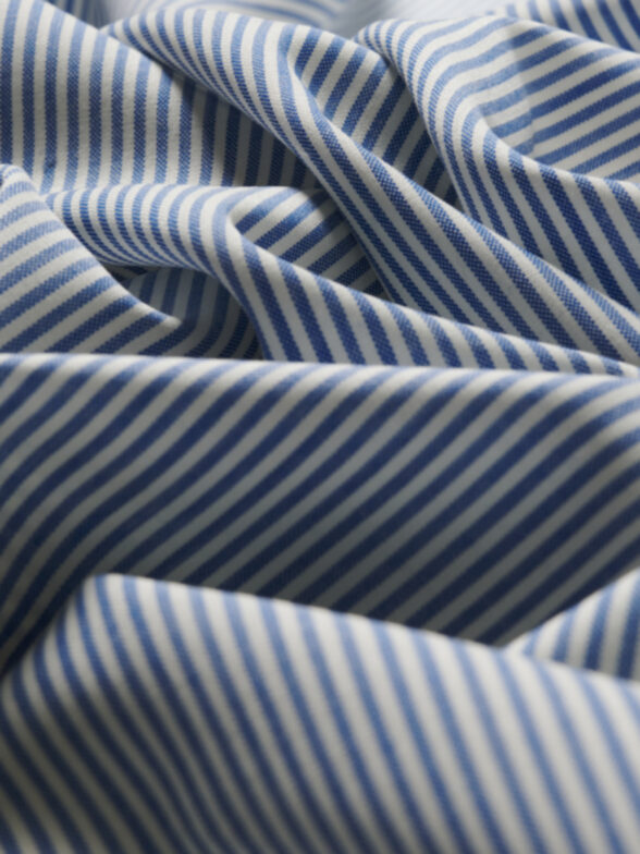 Reda Navy Stripe Merino Wool Shirts by Proper Cloth