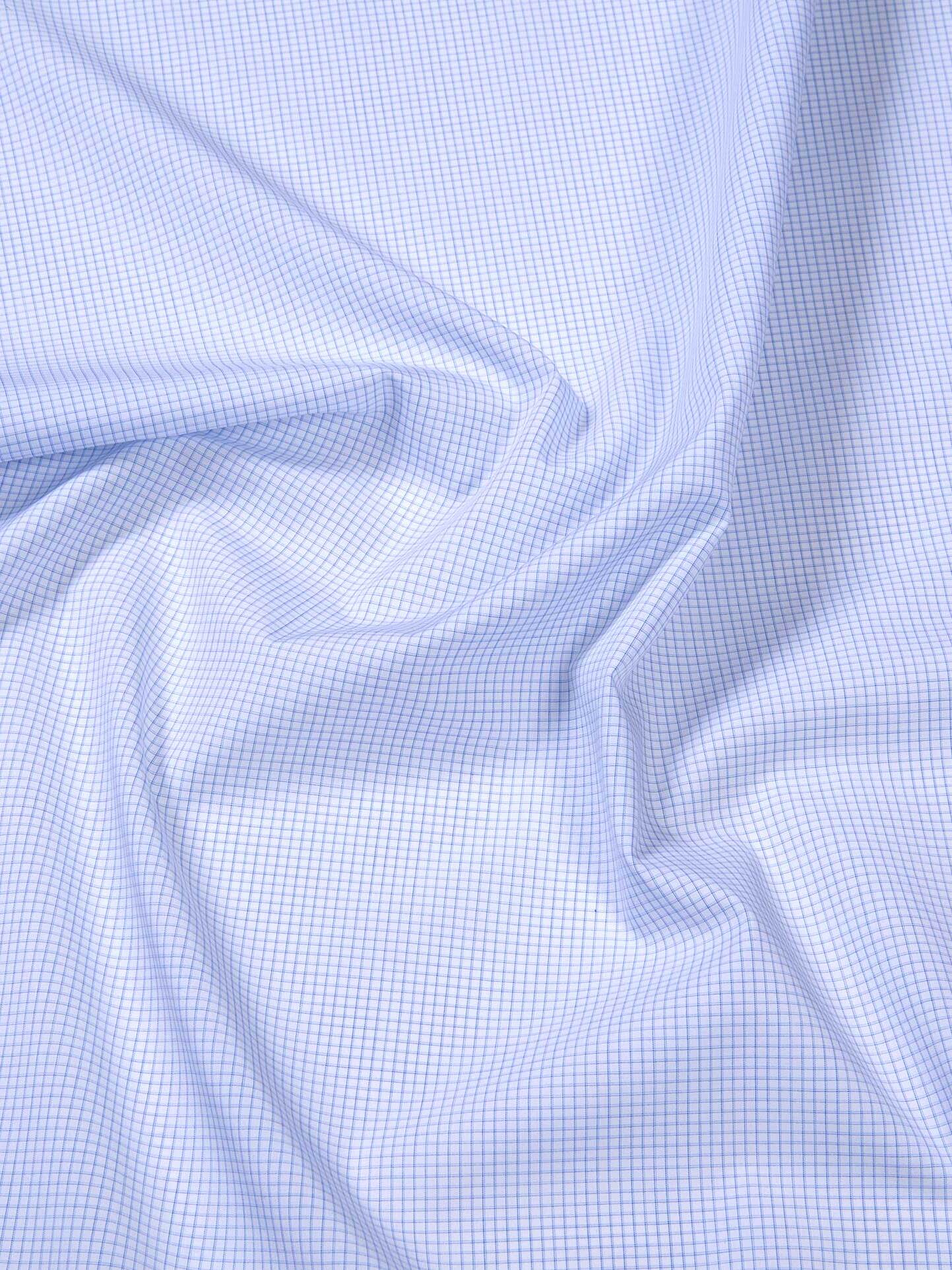 Madison Light Blue Mini Shadow Check Shirts by Proper Cloth