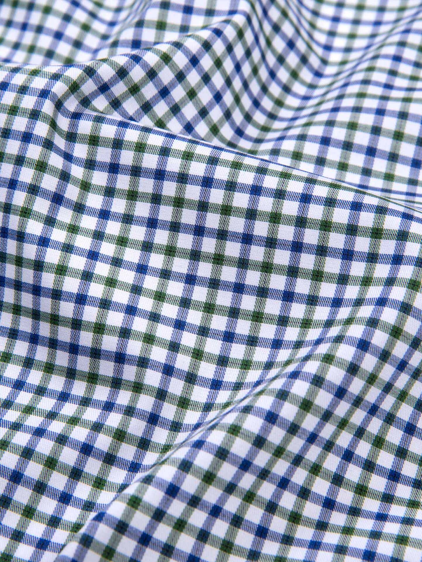 William Green and Blue Tattersall Shirts by Proper Cloth