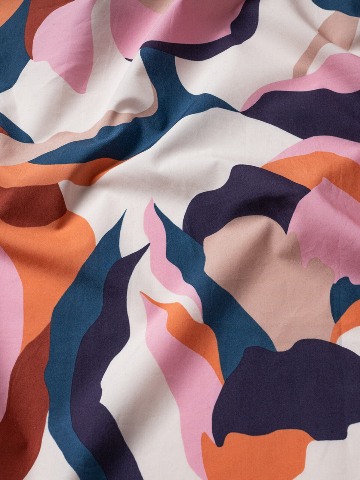 Japanese Beige Pink and Orange Abstract Print Shirts by Proper Cloth