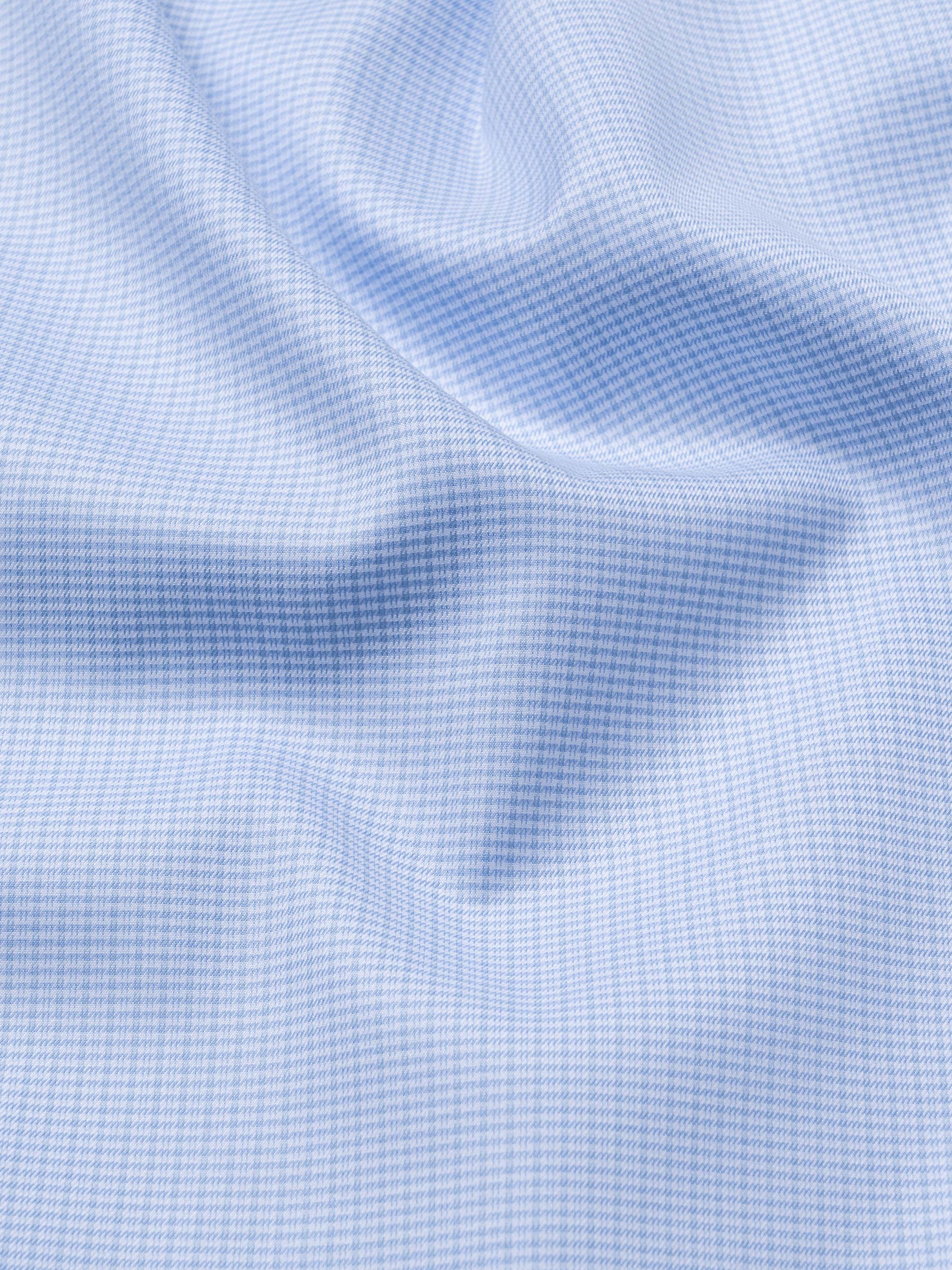 Mayfair Wrinkle-Resistant Blue Micro Grid Shirts by Proper Cloth