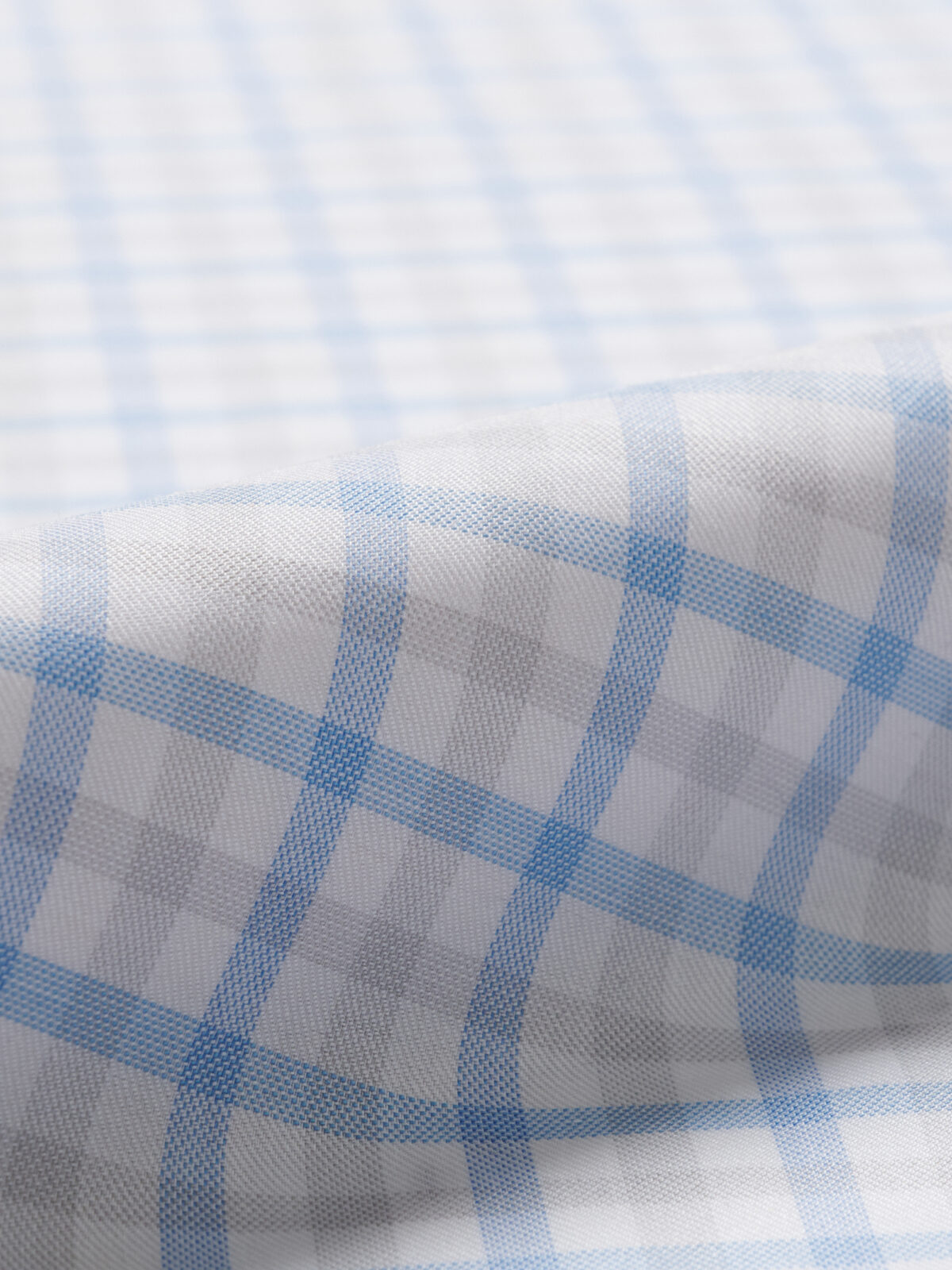 Non-Iron Stretch Supima Blue and and Grey Multi Check Shirts by Proper ...