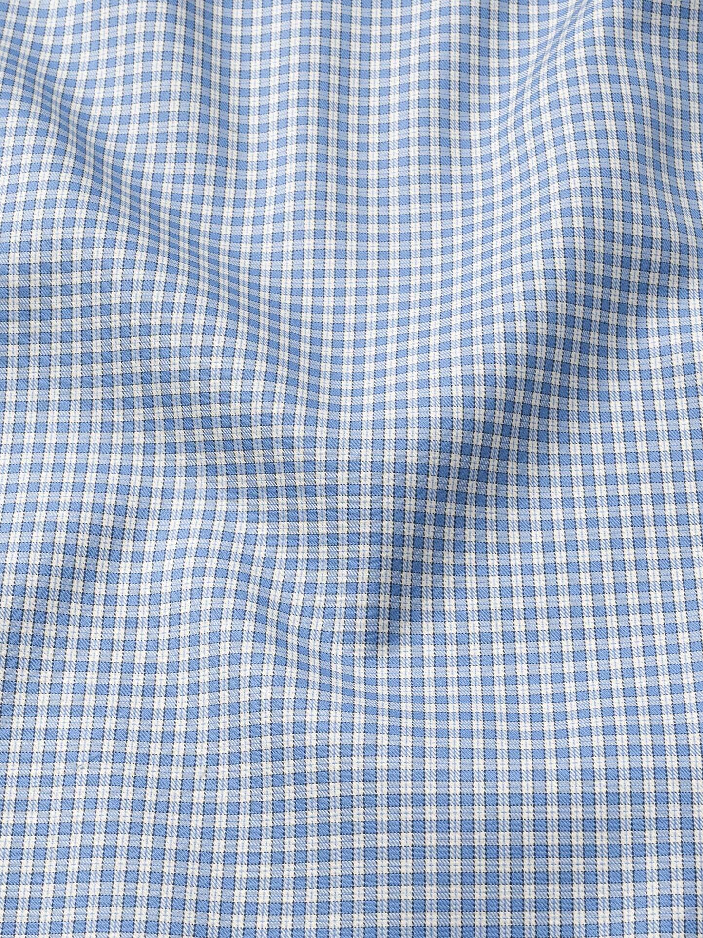 Mayfair Wrinkle-Resistant Blue Small Check Twill Shirts by Proper Cloth