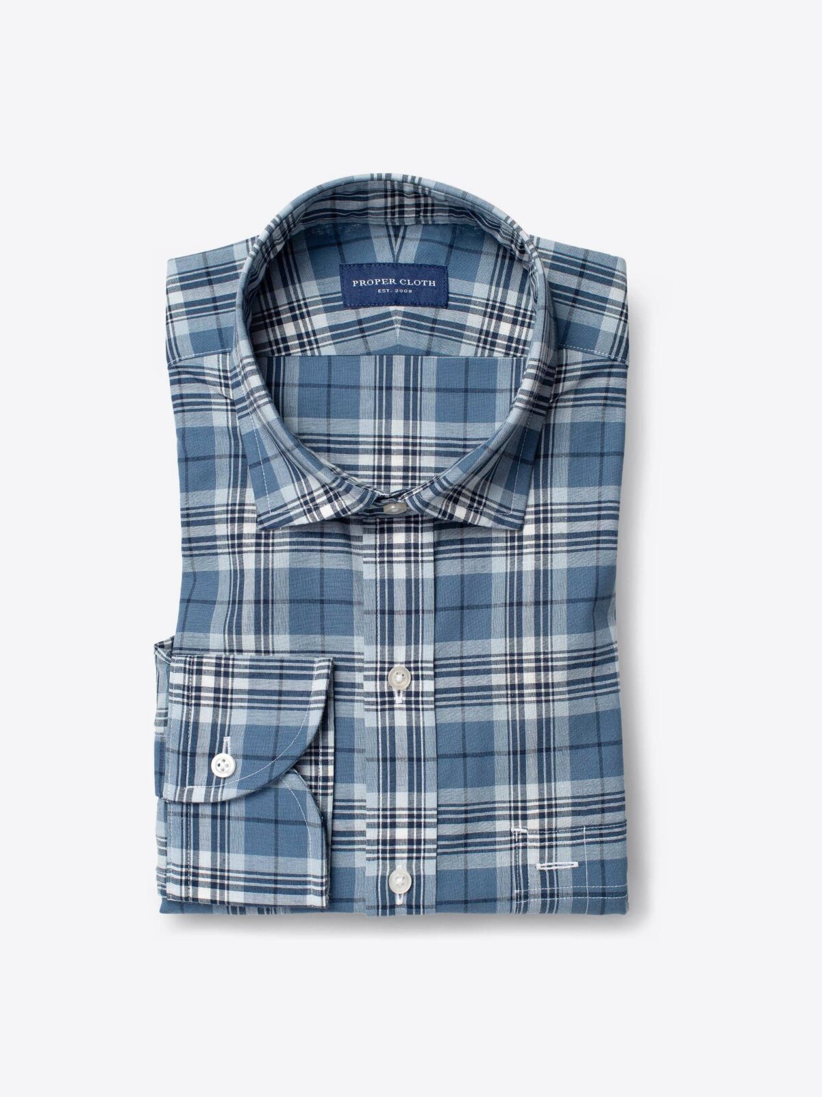 Slate Plaid Indian Madras Shirt by Proper Cloth