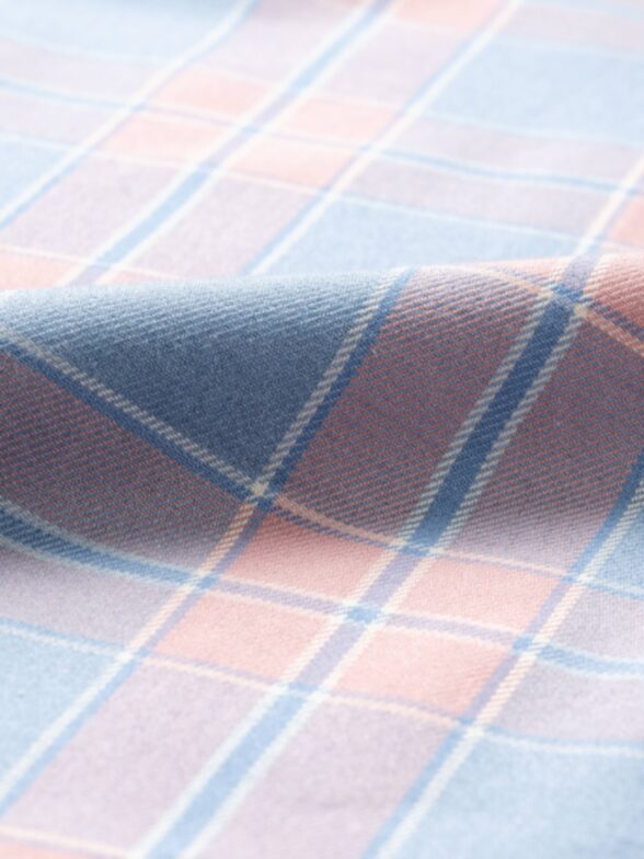 Faded Blue and Rose Melange California Plaid Shirts by Proper Cloth