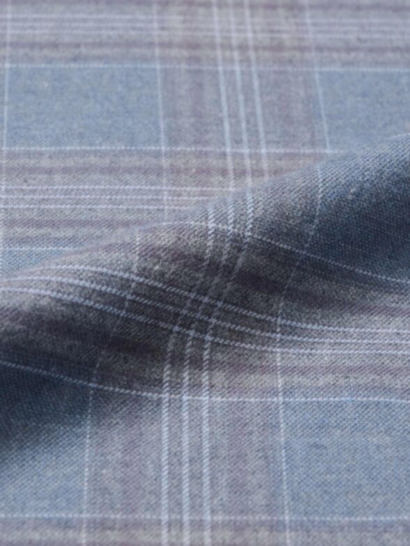 Kent Slate and Grey Plaid Lightweight Flannel Shirts by Proper Cloth