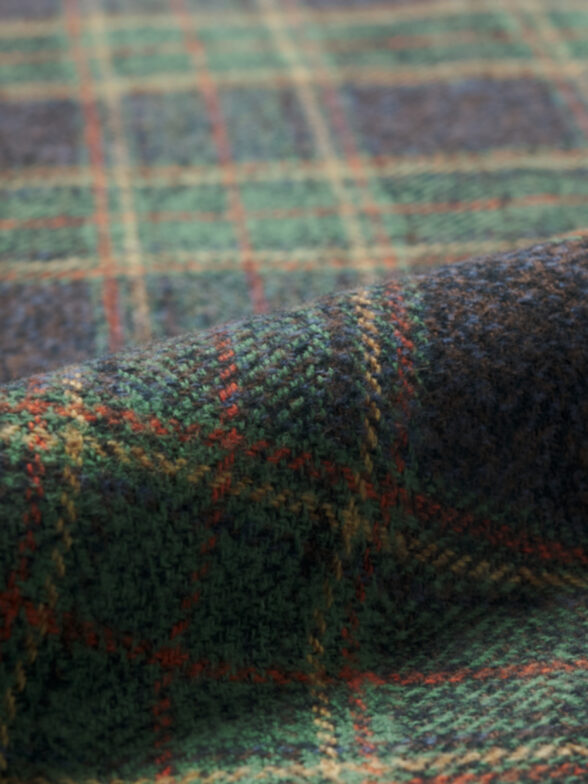 Japanese Navy Green and Red Low Twist Plaid Shirts by Proper Cloth