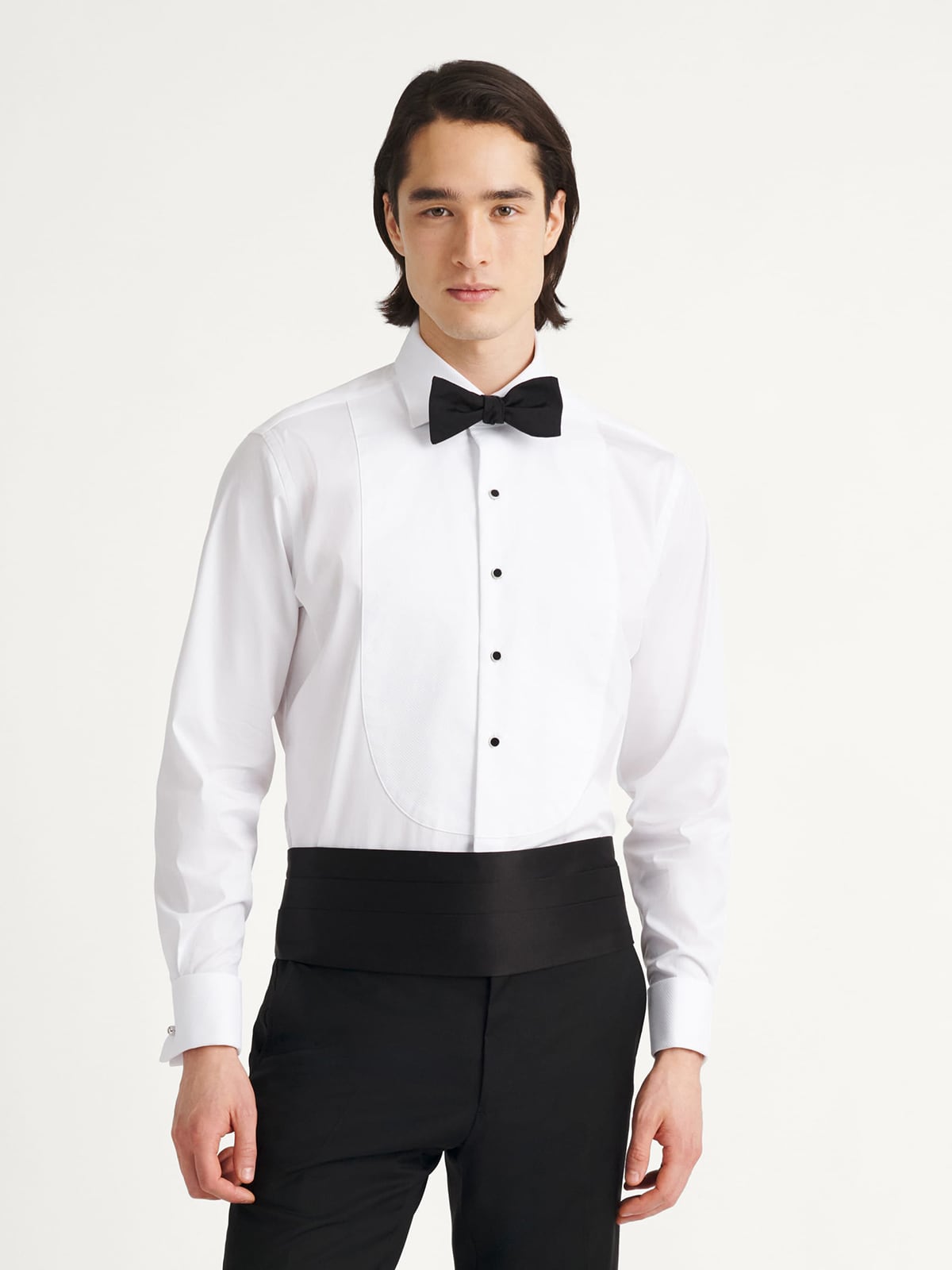 The Pique Bib Front Tuxedo Shirt in Stretch Broadcloth