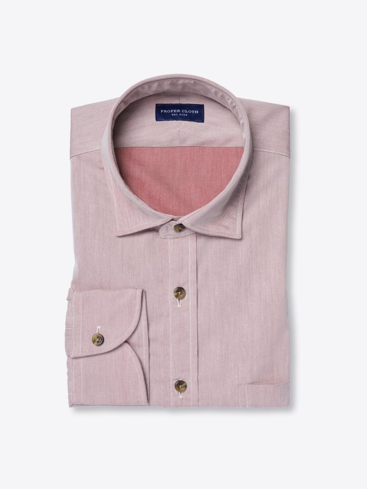Canclini Faded Red Twill Shirt by Proper Cloth