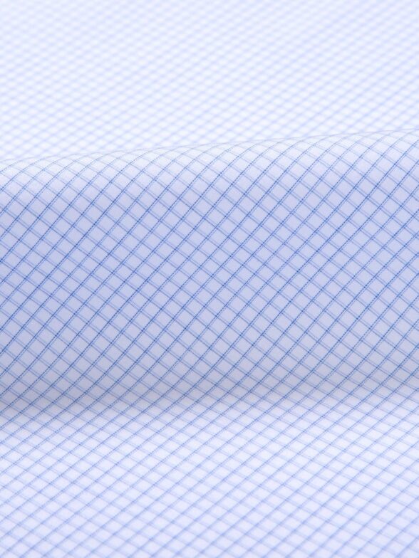Madison Light Blue Mini Shadow Check Shirts by Proper Cloth