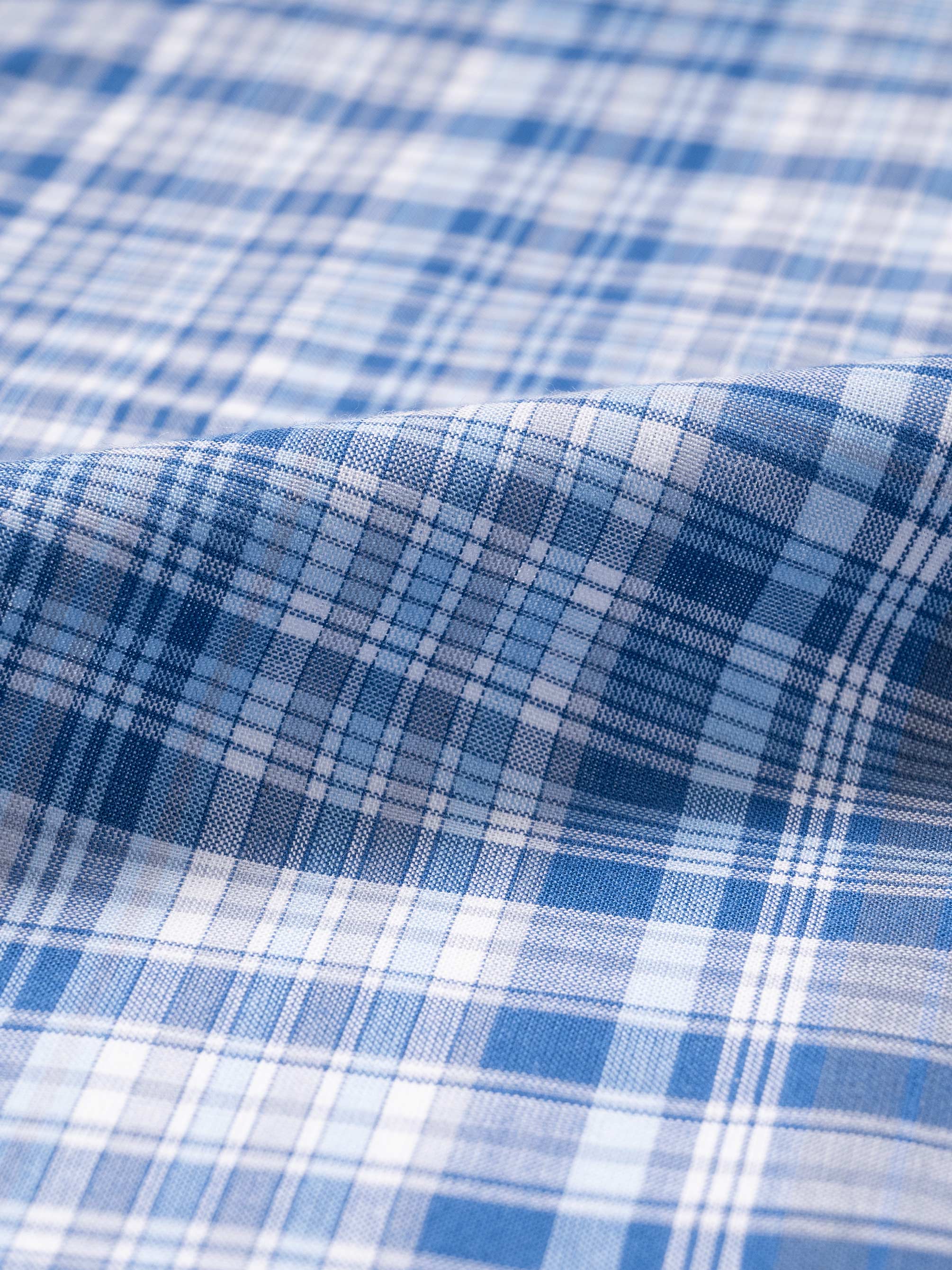 Tonal Blue Plaid Madras Shirts by Proper Cloth