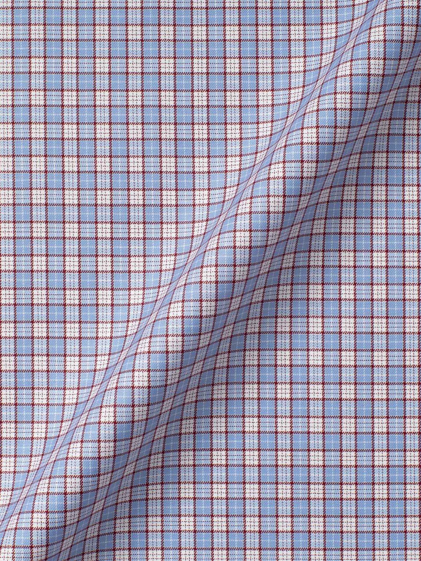 Greenwich Light Blue and Red Small Check Shirts by Proper Cloth