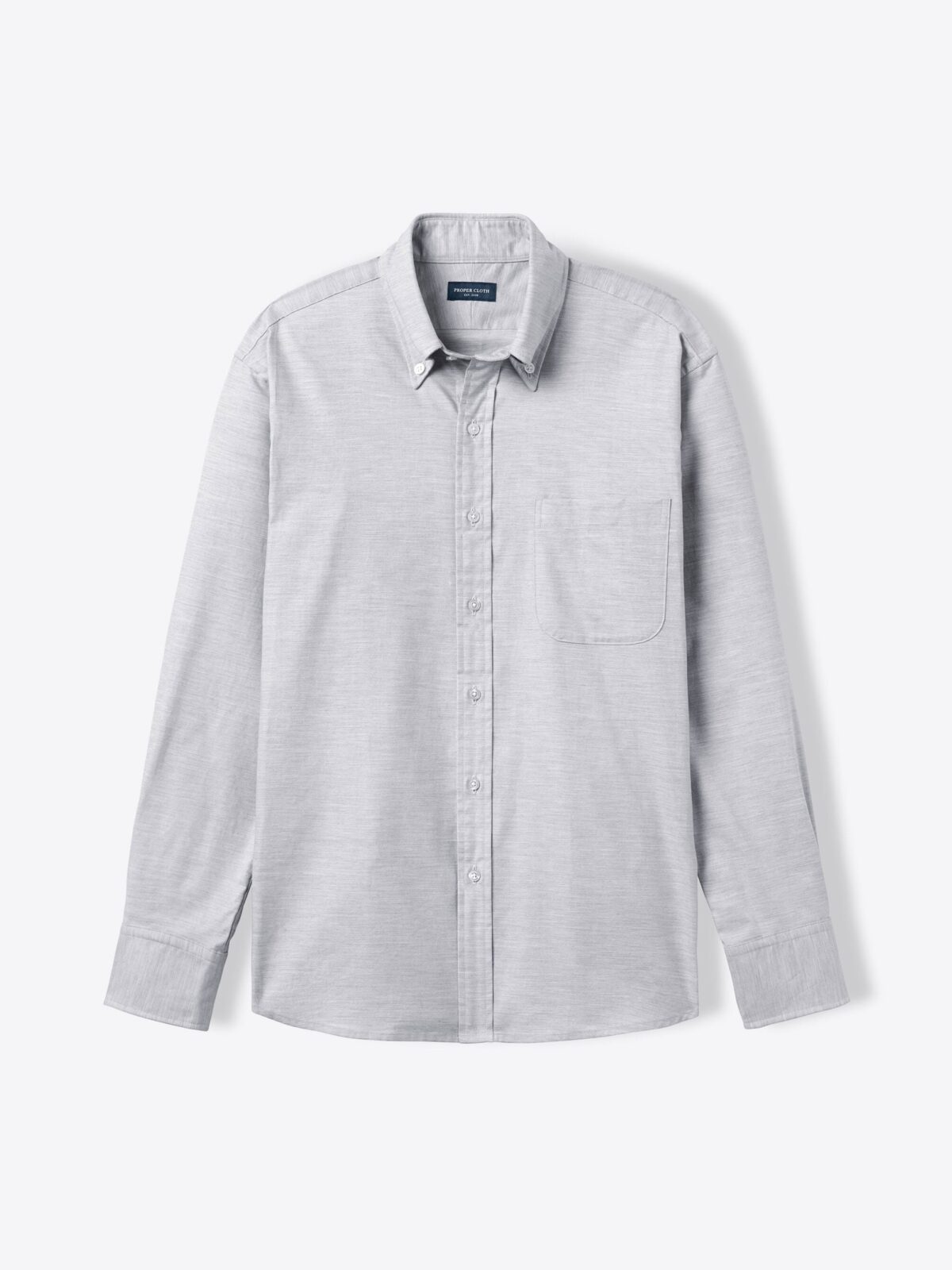Light Grey Melange Lightweight Oxford Shirt by Proper Cloth