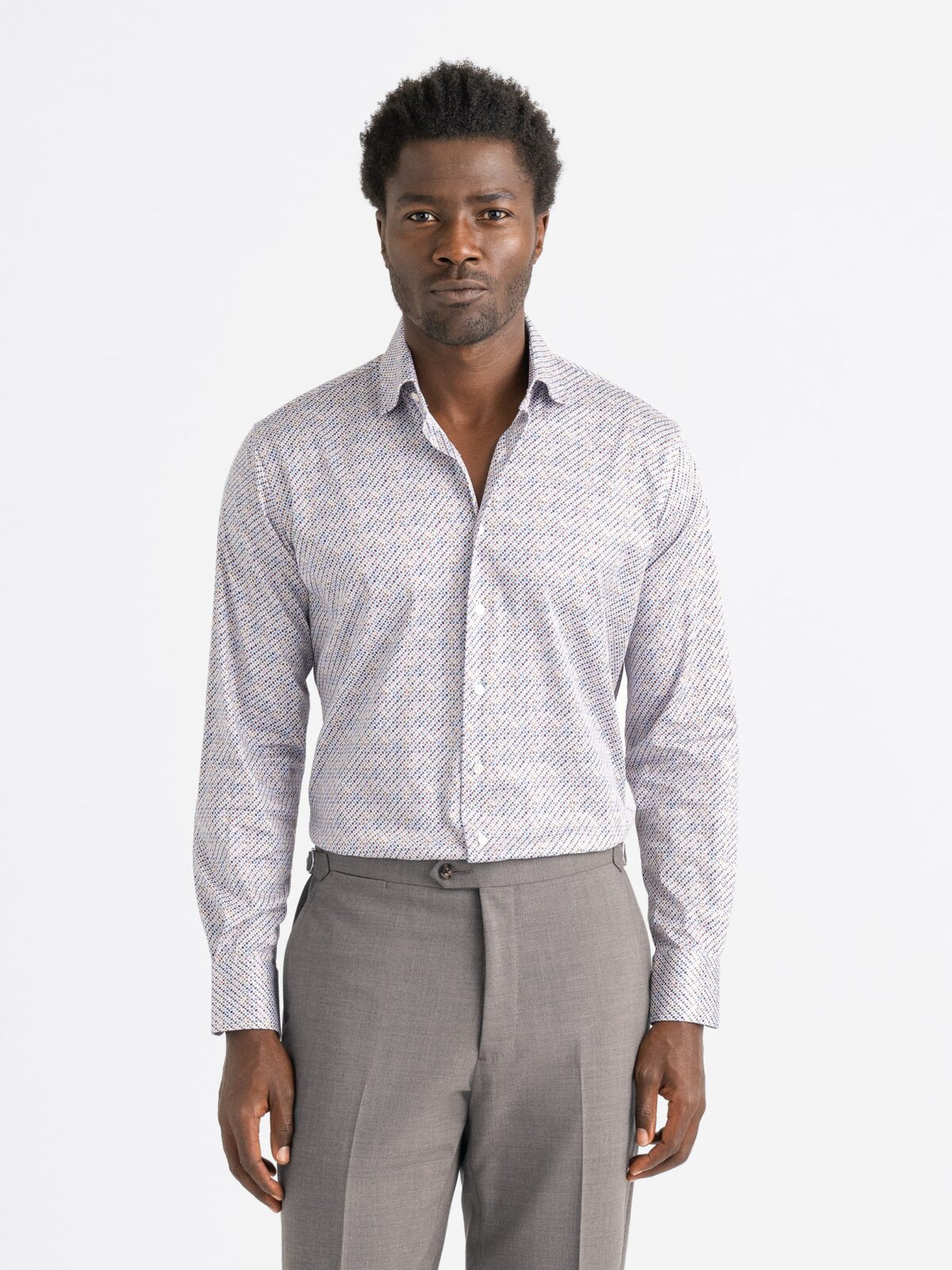 The Micro Print Business Casual Shirt in Multicolor Microdot