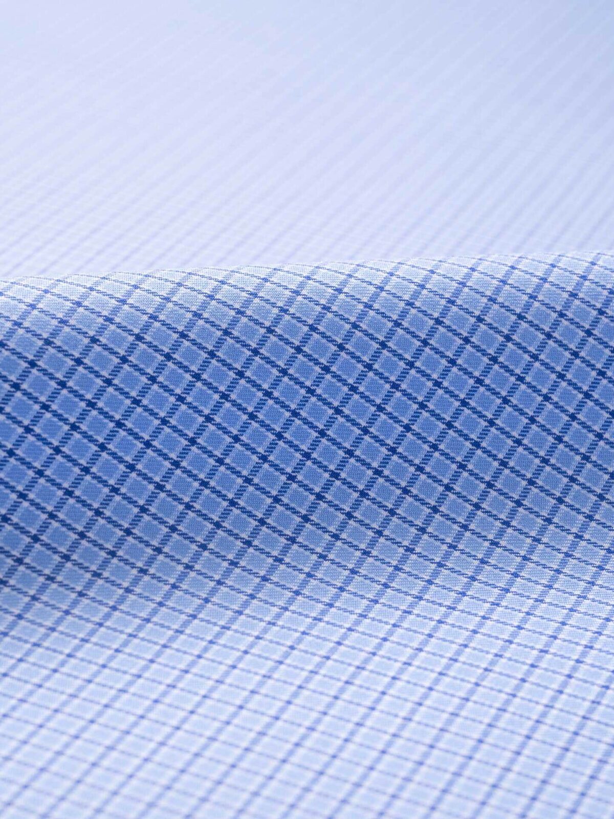 Thomas Mason Non-Iron Blue Small Check Shirts by Proper Cloth