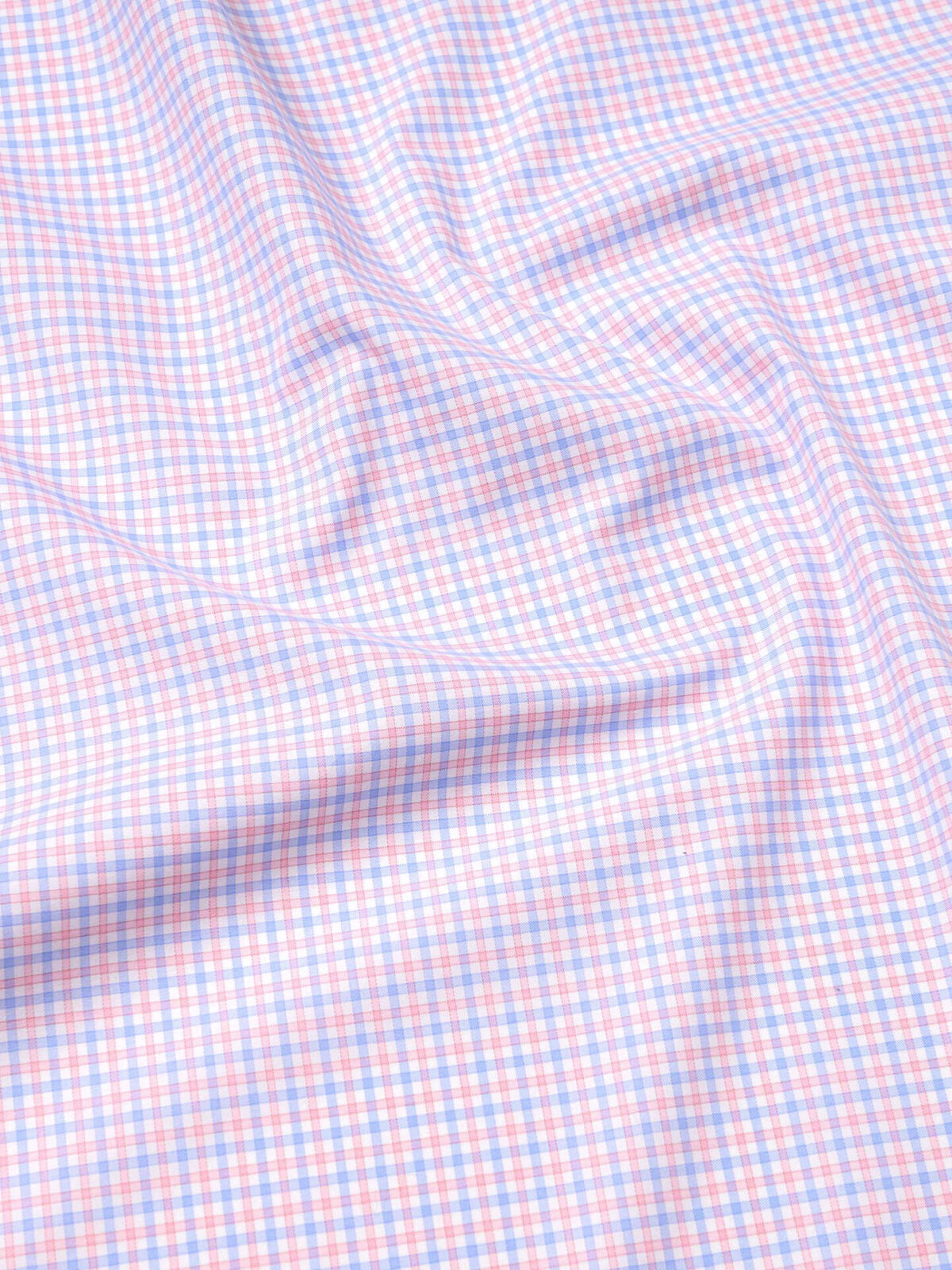 Thomas Mason Wrinkle-Resistant Light Blue and Pink Tattersall Shirts by ...