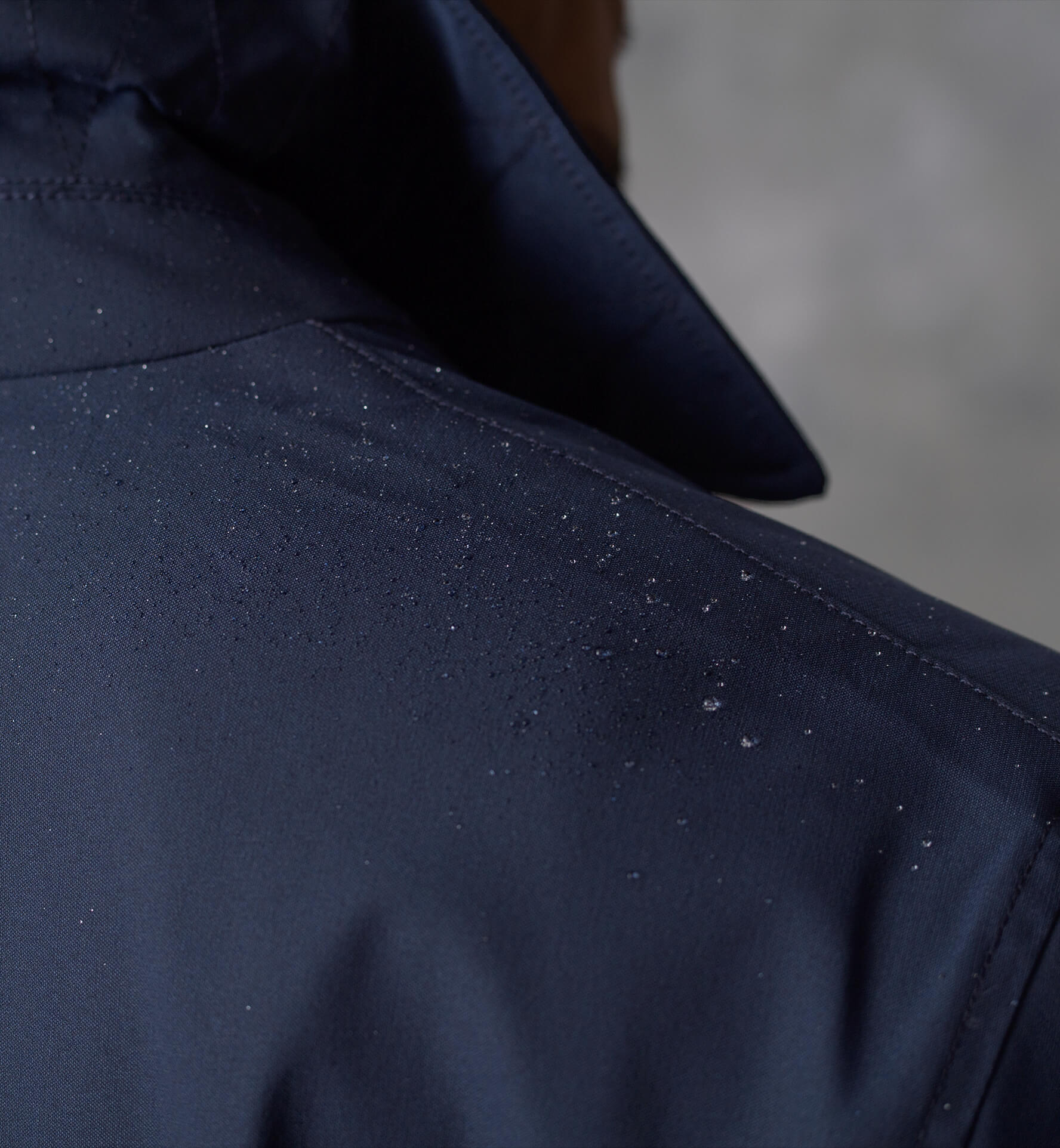 Bond Navy Storm System Raincoat by Proper Cloth