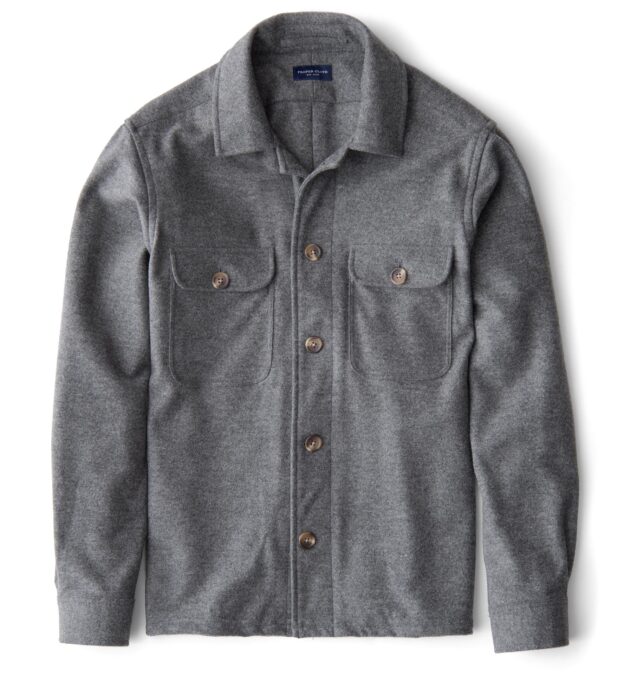 Grey Wool and Cashmere Knit Overshirt by Proper Cloth
