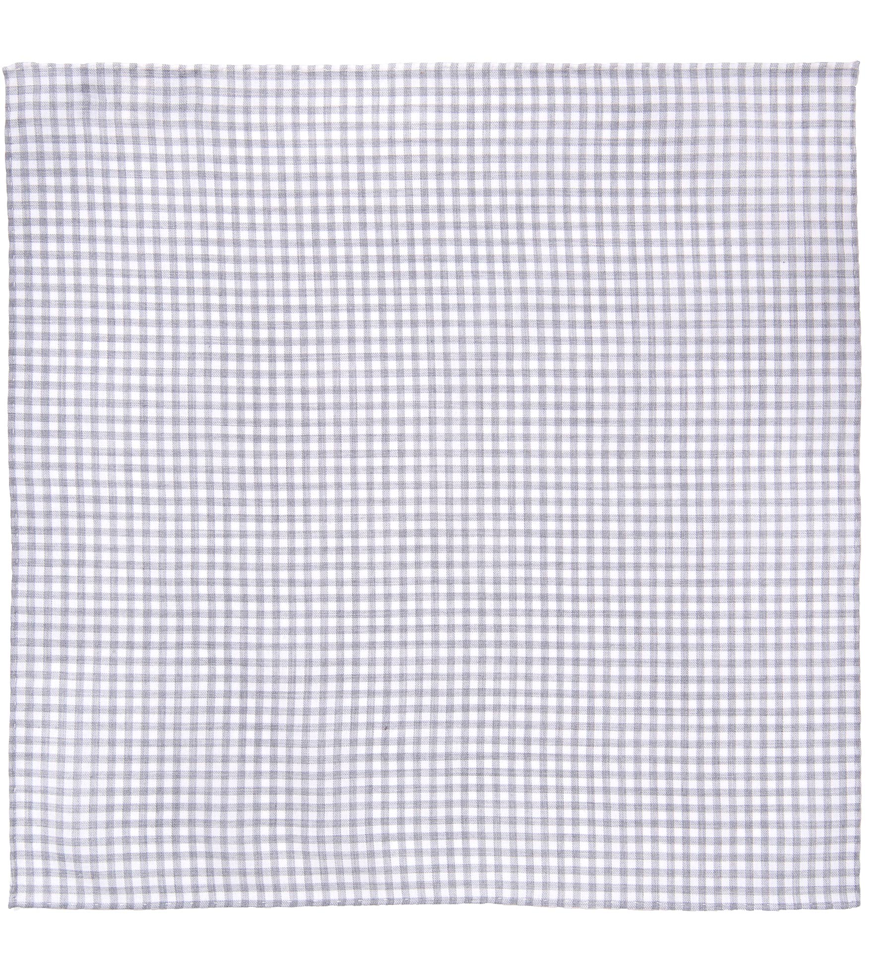 Grey Peached Gingham Pocket Square by Proper Cloth