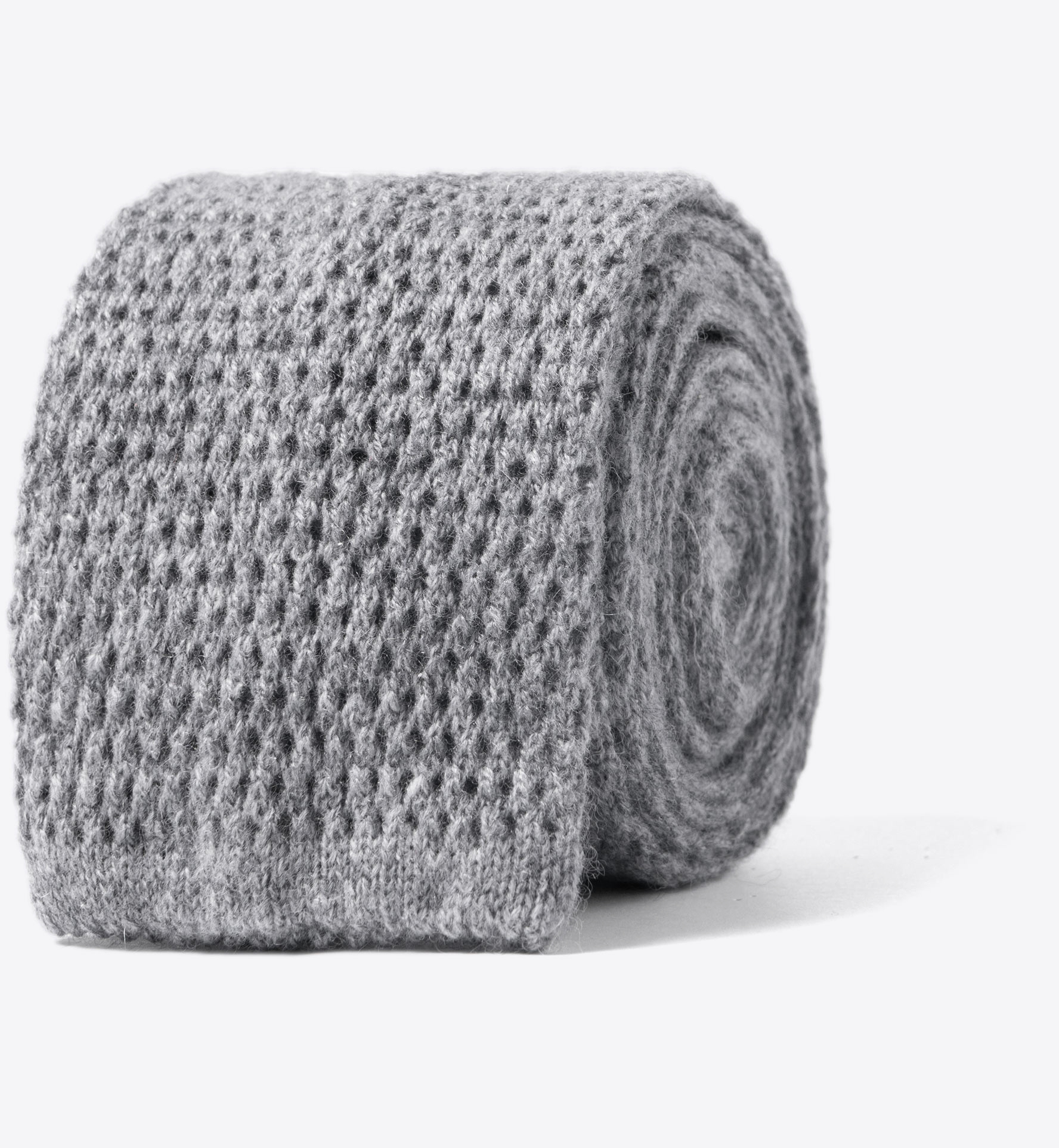 Grey Cashmere Knit Tie by Proper Cloth