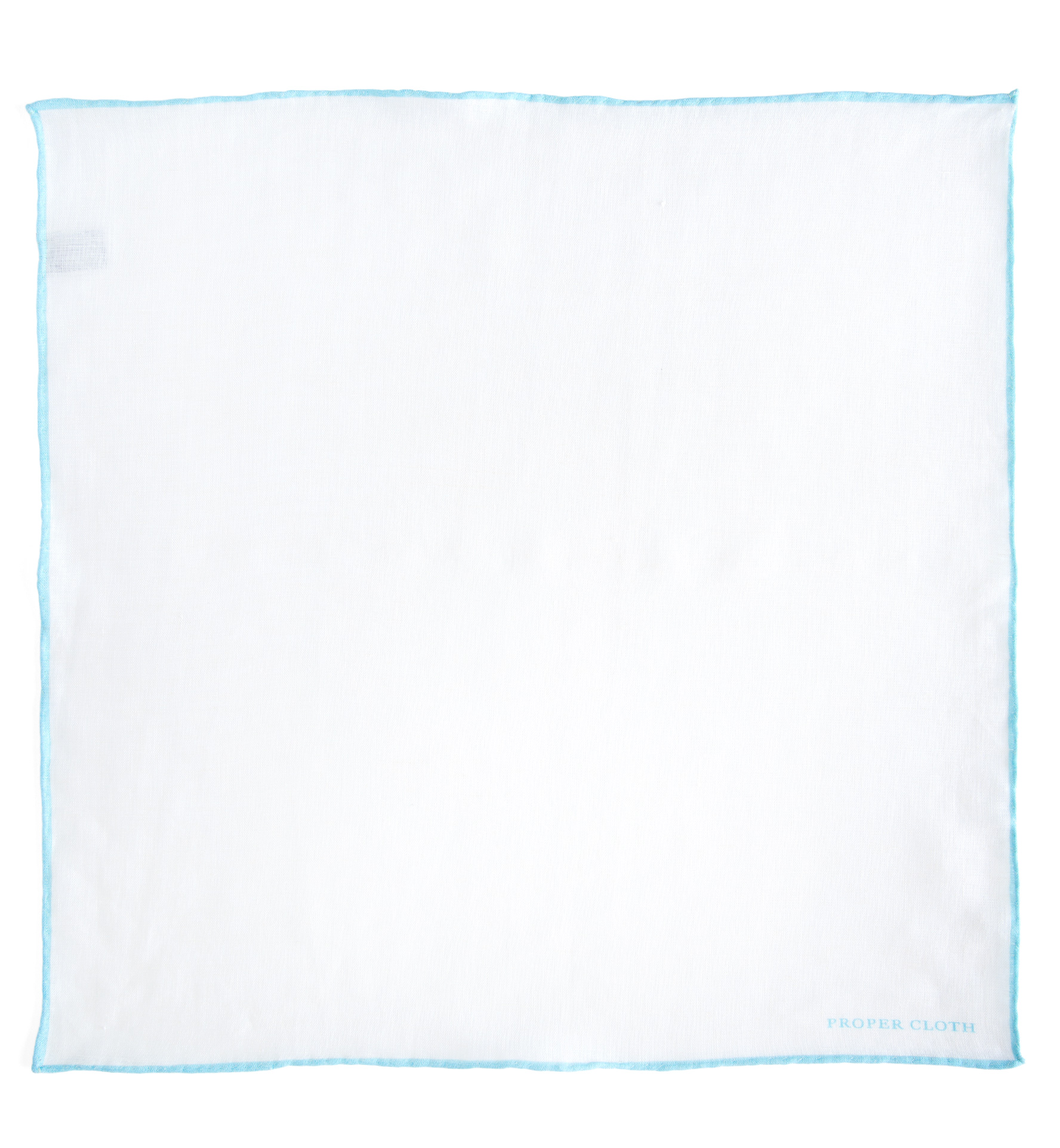 Natural Aqua Tipped Pocket Square by Proper Cloth
