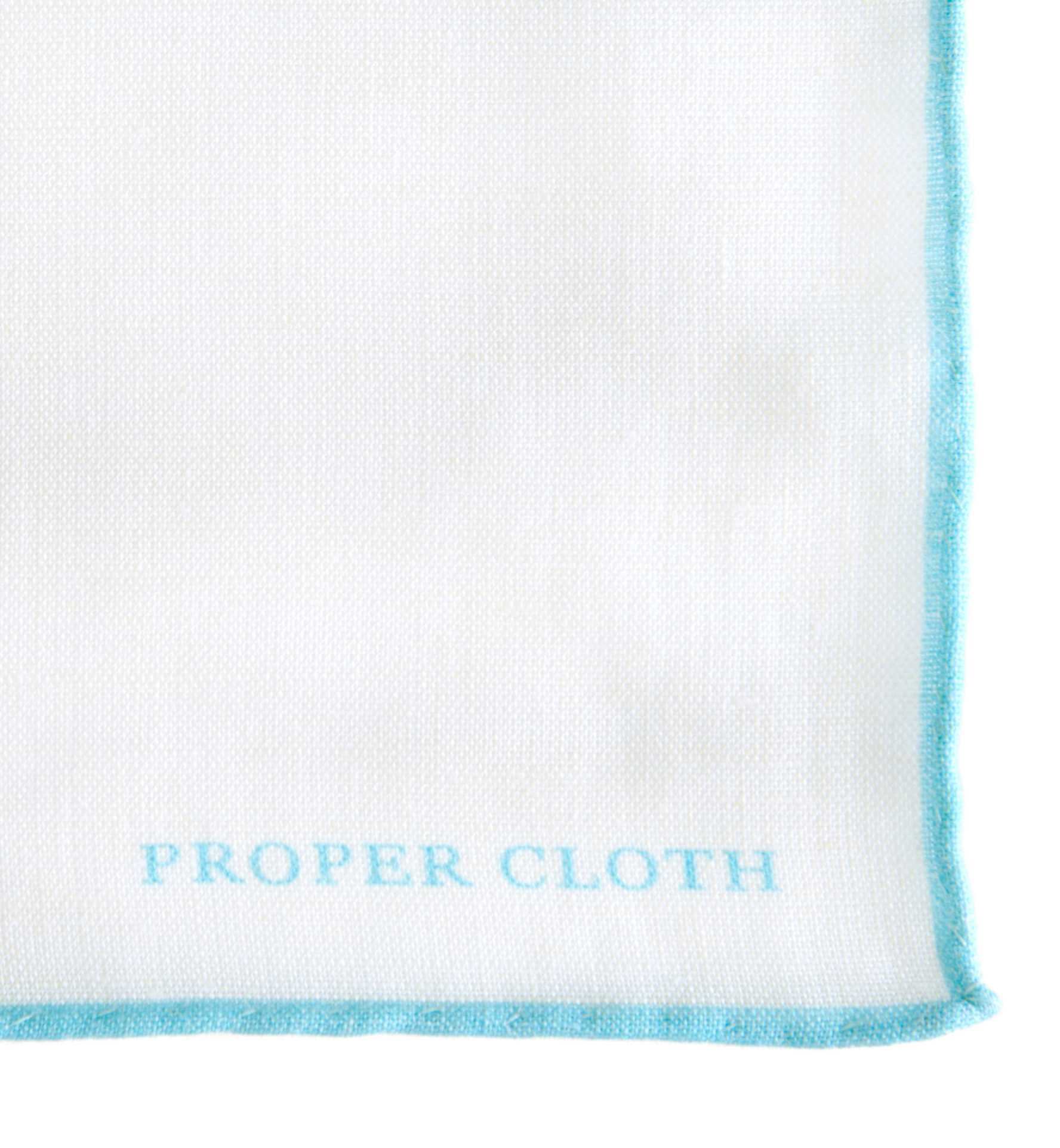 Natural Aqua Tipped Pocket Square by Proper Cloth