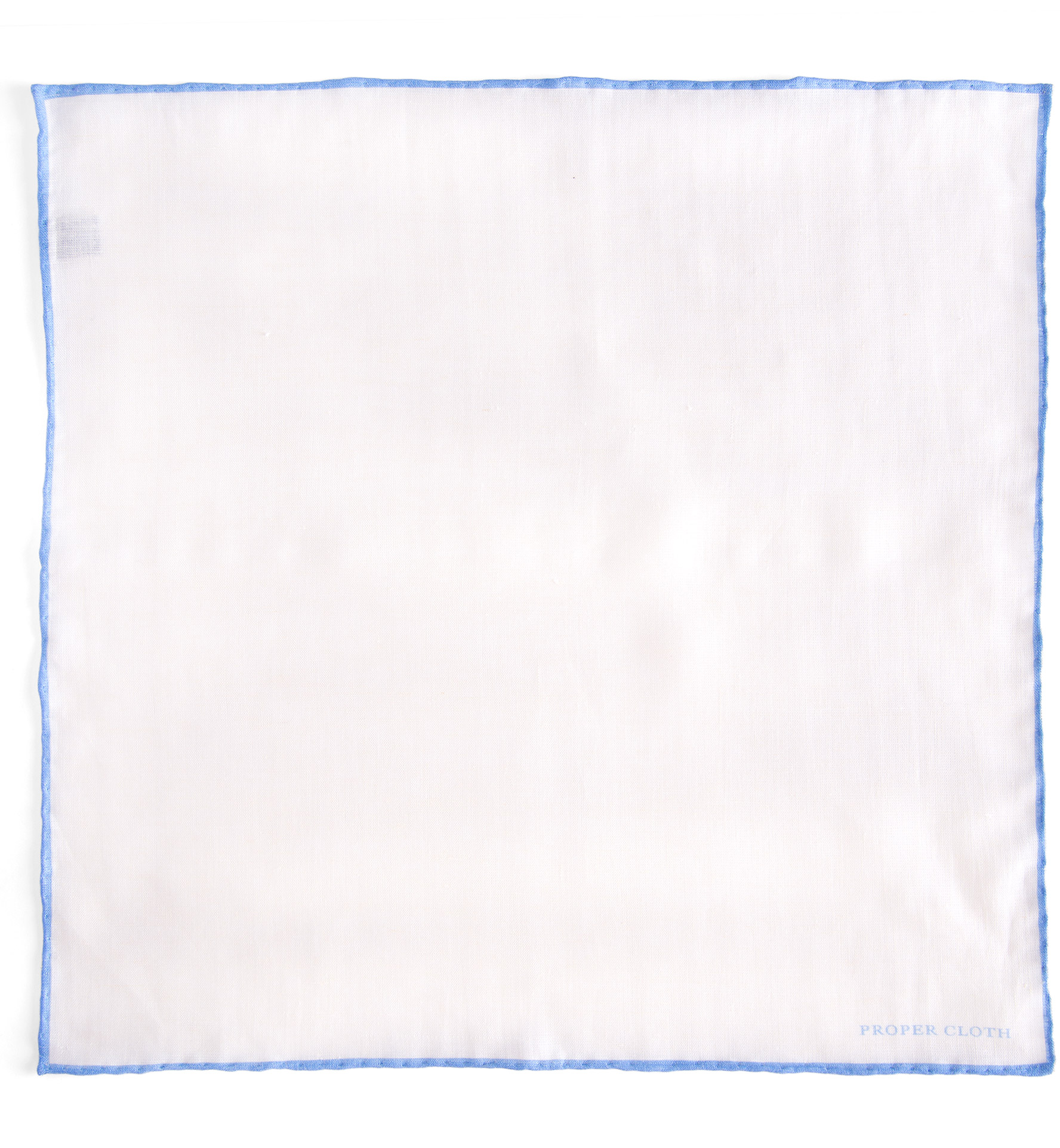 Natural Light Blue Tipped Pocket Square by Proper Cloth