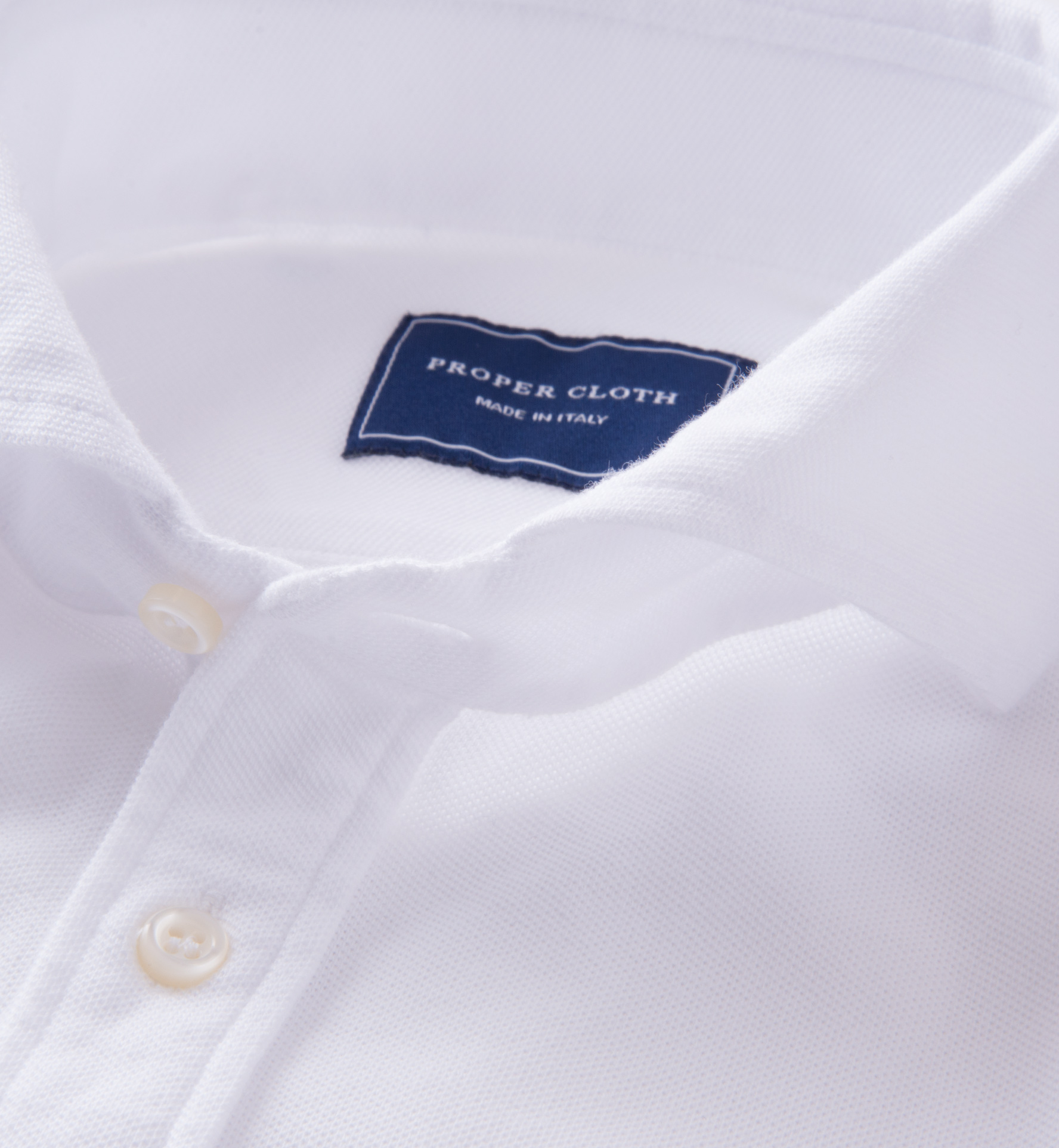 White Long Sleeve Polo by Proper Cloth