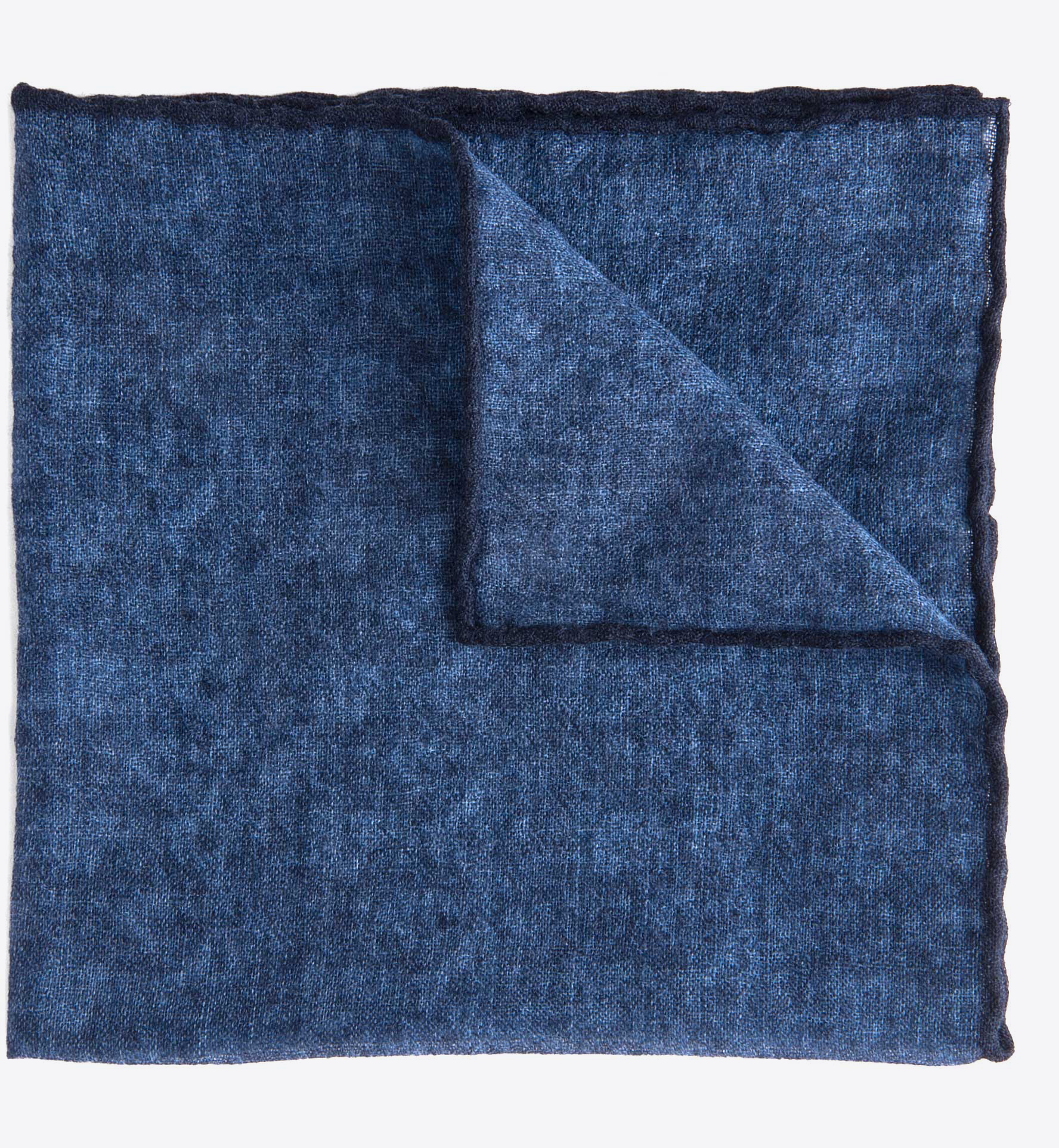 Navy Melange Wool Pocket Square by Proper Cloth
