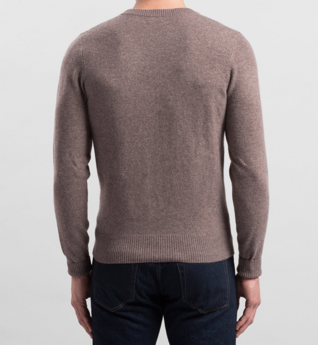 Beige Cashmere V Neck Sweater By Proper Cloth
