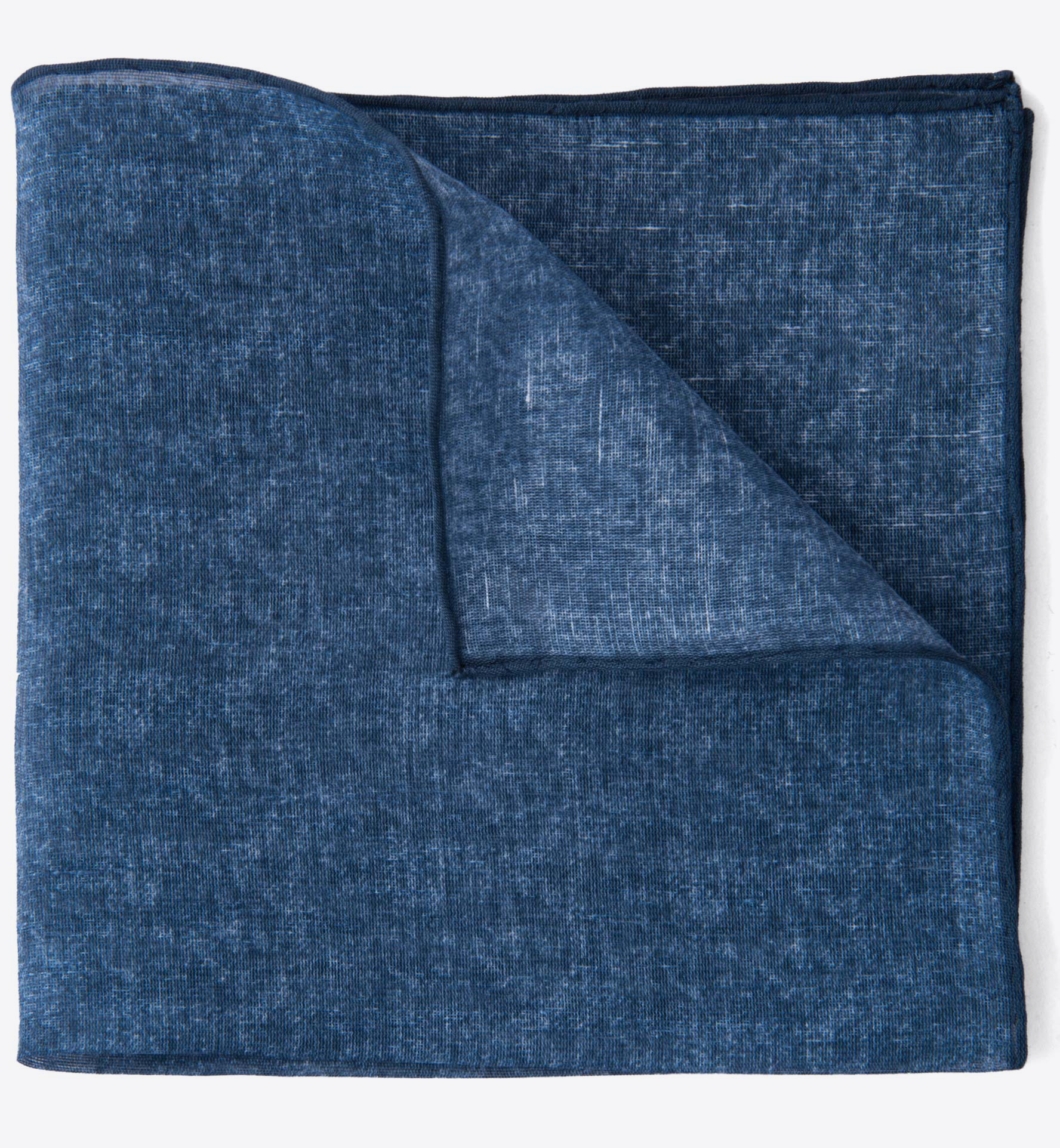 Navy Cotton Linen Pocket Square by Proper Cloth