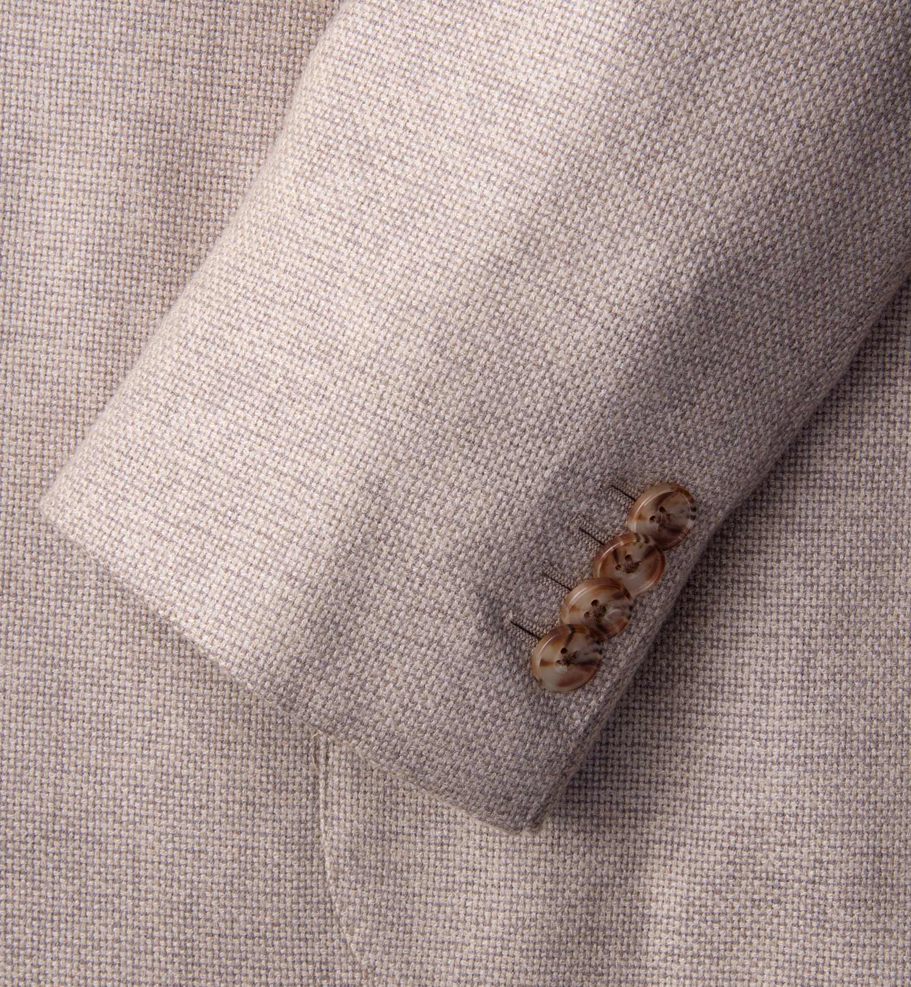 Hudson Beige Wool Cashmere Basketweave Jacket by Proper Cloth