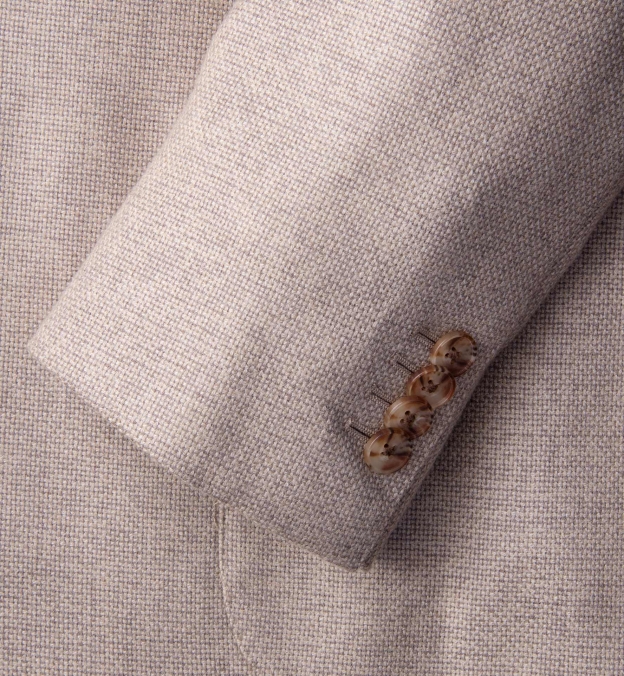 Hudson Beige Wool Cashmere Basketweave Jacket by Proper Cloth
