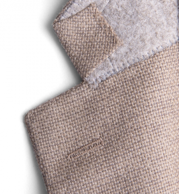 Hudson Beige Wool Cashmere Basketweave Jacket by Proper Cloth