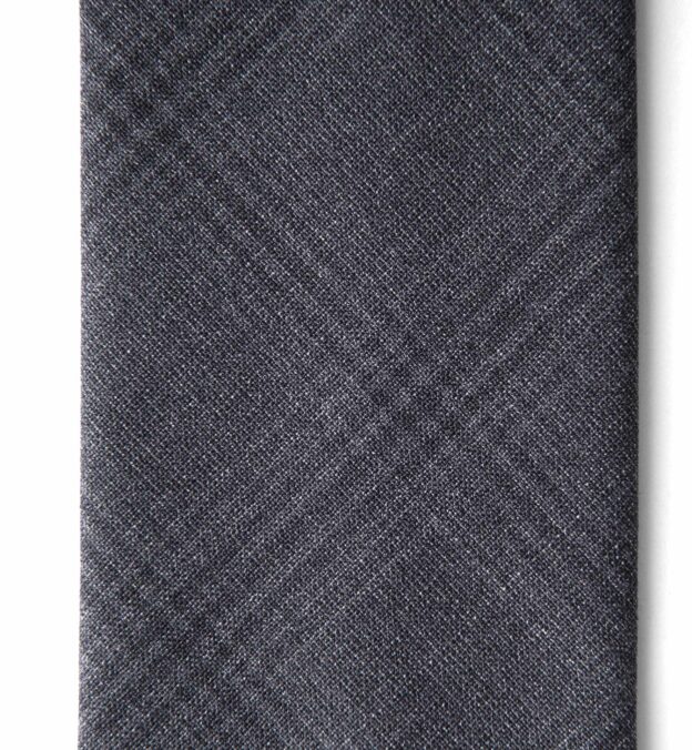 Charcoal Plaid Wool Tie by Proper Cloth