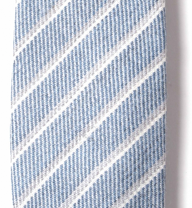 Genova Blue Wool Stripe Tie by Proper Cloth