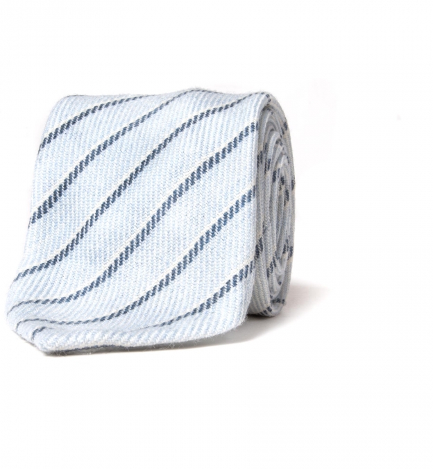 Genova Light Blue Wool Stripe Tie by Proper Cloth