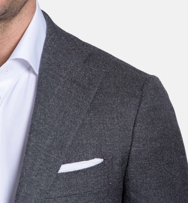 Hudson Grey Melange Wool Hopsack Jacket by Proper Cloth