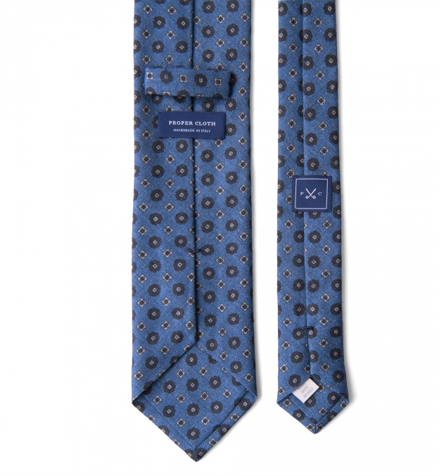 Light Blue Foulard Wool Tie by Proper Cloth