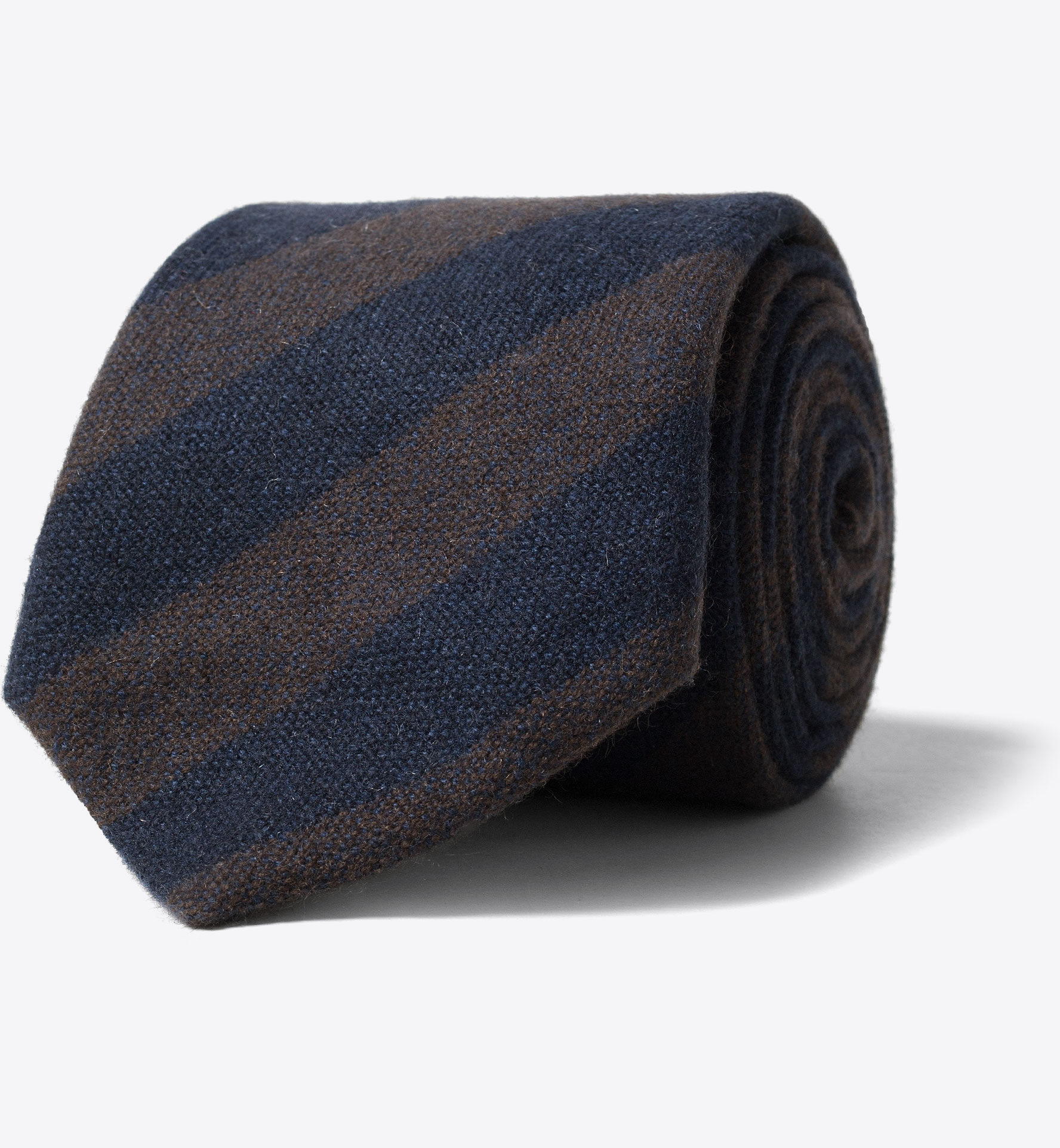 Mocha and Navy Striped Cashmere Tie by Proper Cloth