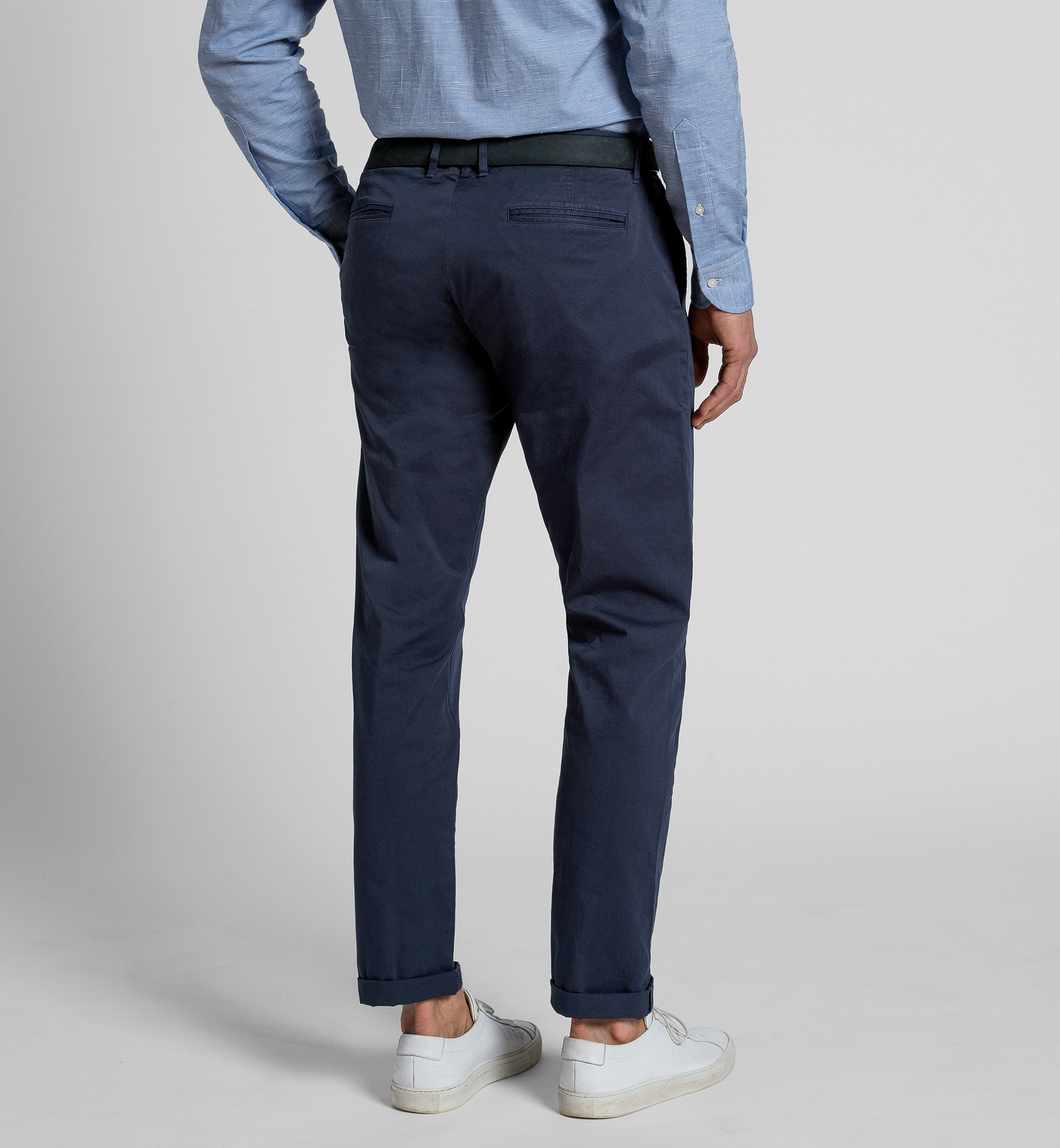 Bowery Slate Blue Stretch Cotton Chino by Proper Cloth
