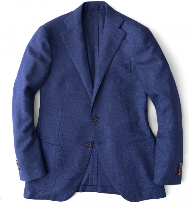 Hudson Ocean Blue Wool Flannel Hopsack Jacket by Proper Cloth