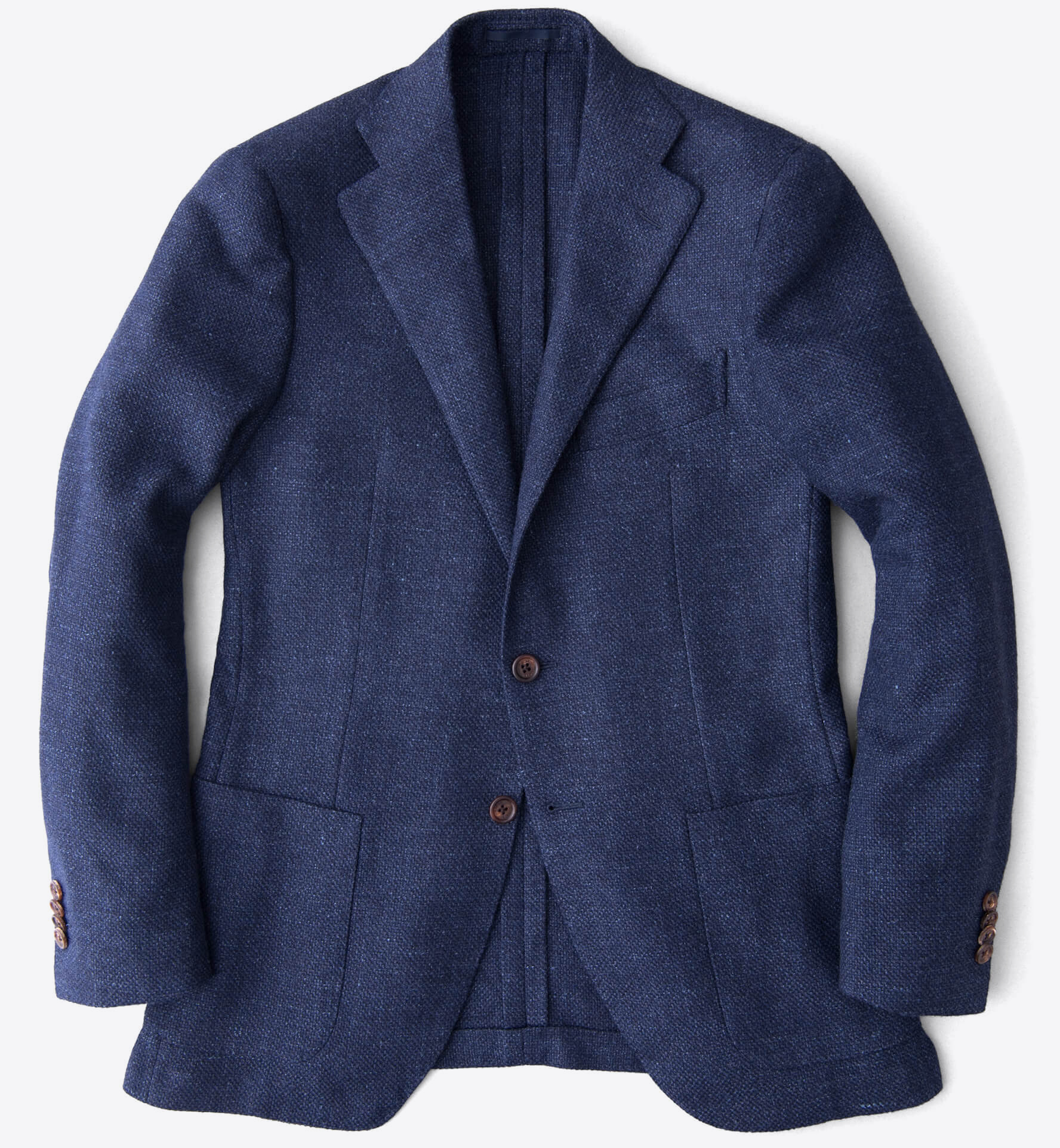 Hudson Navy Basketweave Wool Flannel Jacket by Proper Cloth