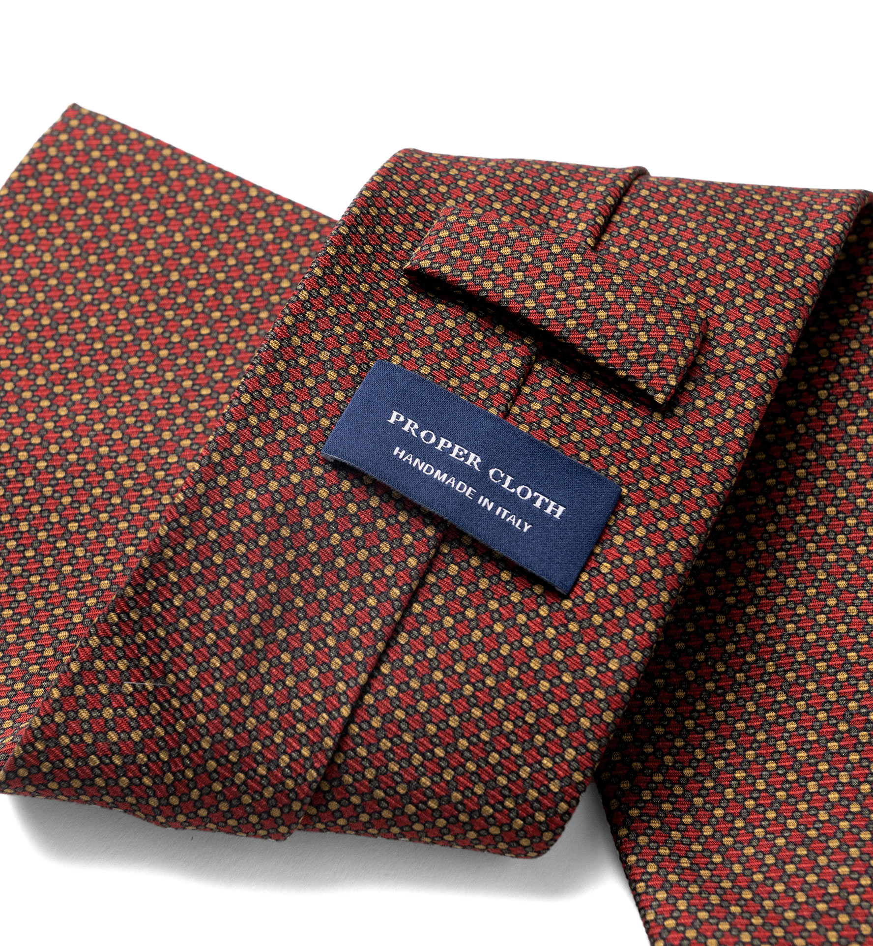 Rust Mini Dot Print Silk Tie by Proper Cloth